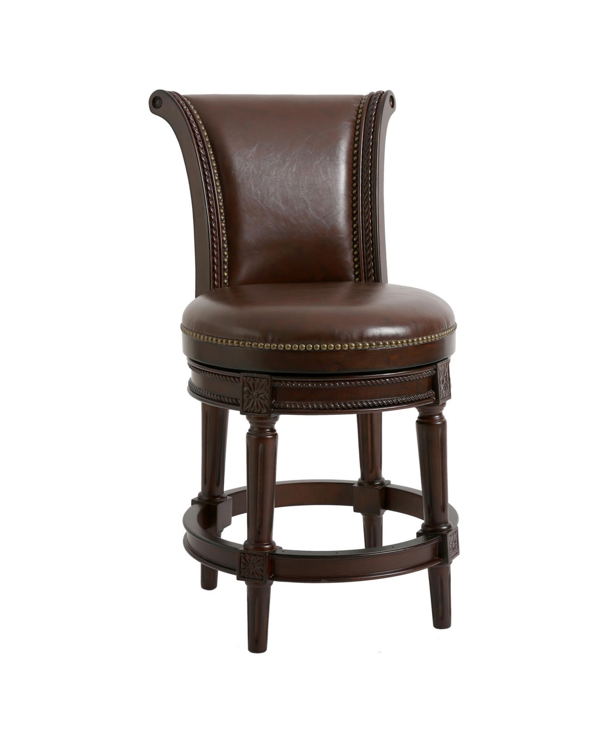 Click here for Faux Leather And Solid Wood Swivel Counter Height... prices