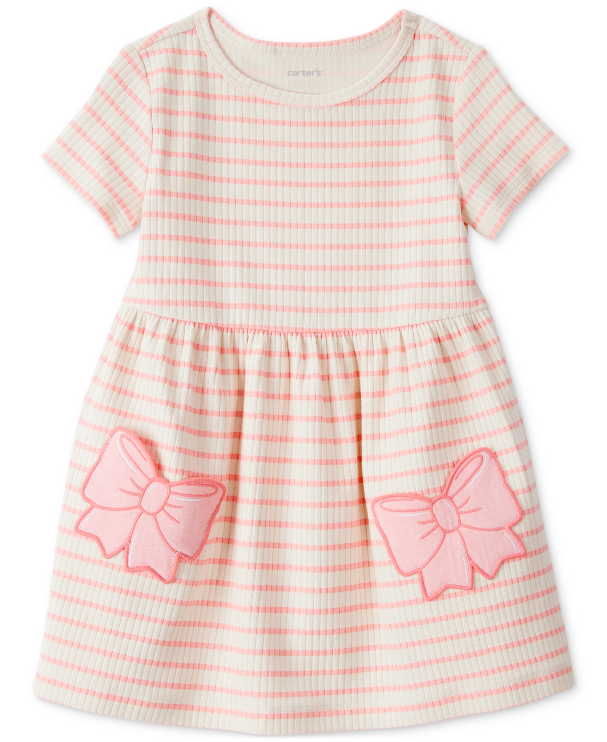Click here for Carters Toddler Girls Bows Striped Short-Sleeve Dr... prices