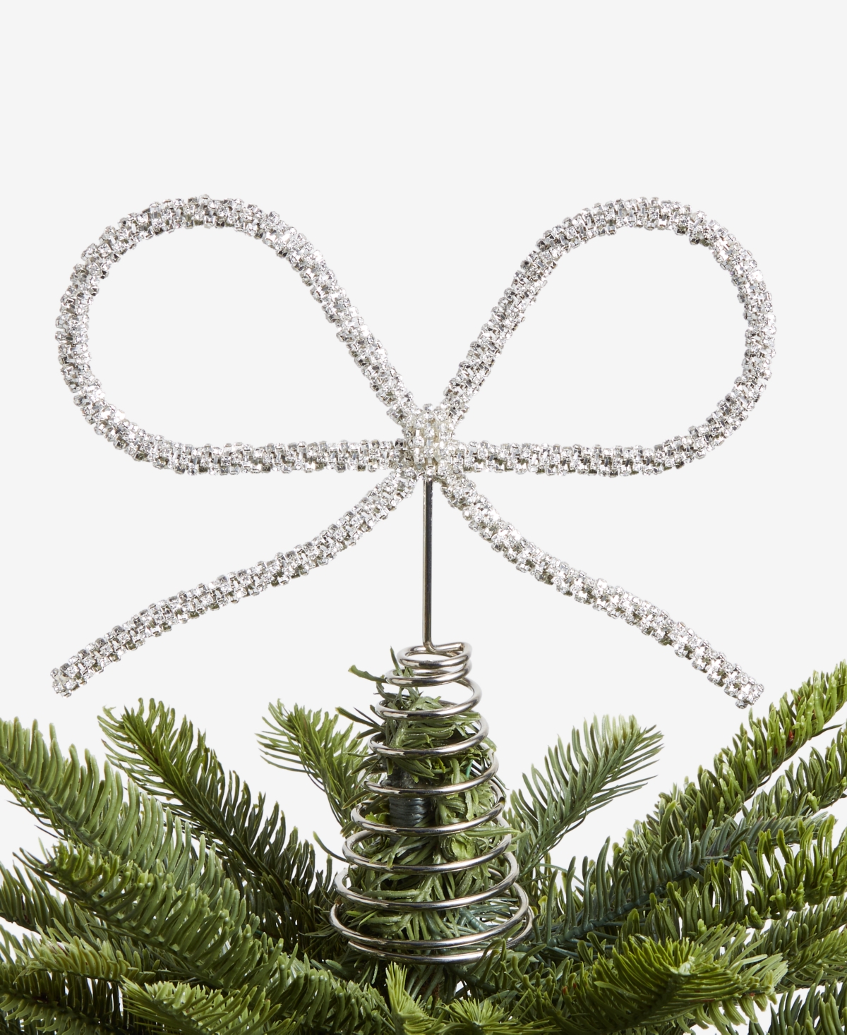 Click here for Holiday Lane Opulence Silver-Tone Bow Tree Topper... prices