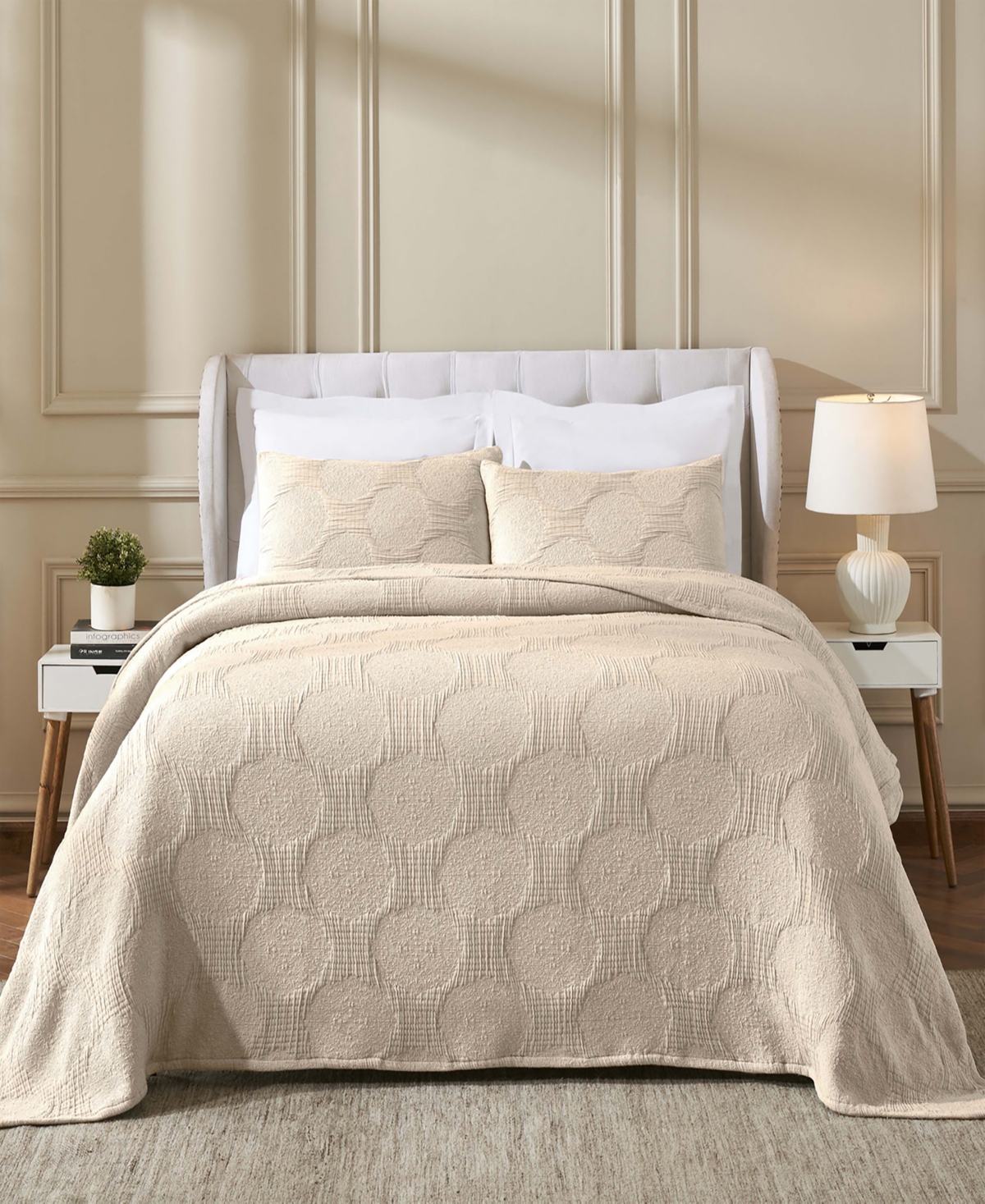 Click here for Superior Tanta Crinkle Woven 3-Pc. Coverlet Set  K... prices