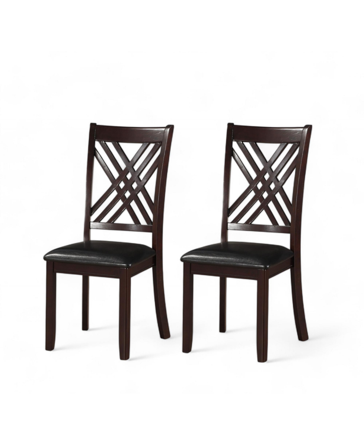 Click here for Set of Two Upholstered Faux Leather Cross Back Din... prices