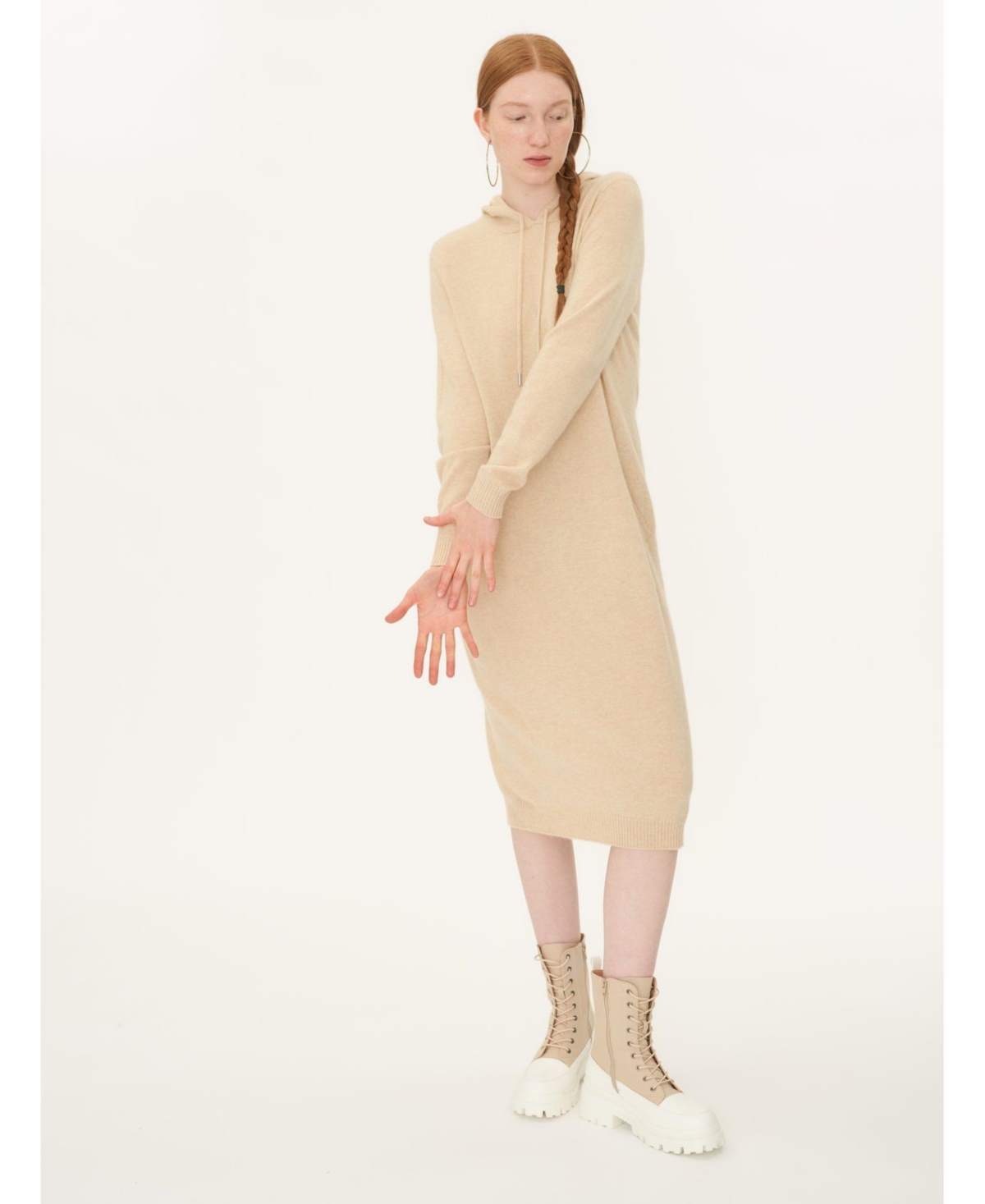 Click here for Gobi Cashmere Womens Hooded Cashmere Midi Dress -... prices
