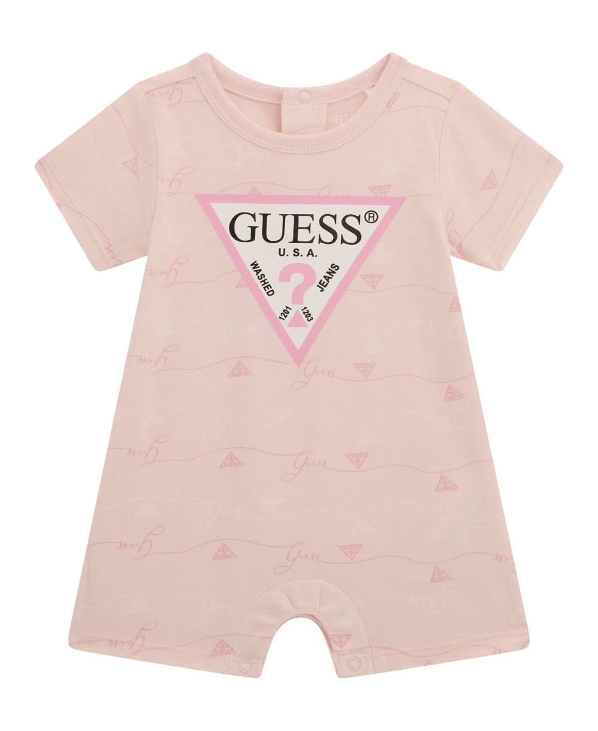 Click here for Guess Baby Girls Stretch Jersey One Piece - Pink prices