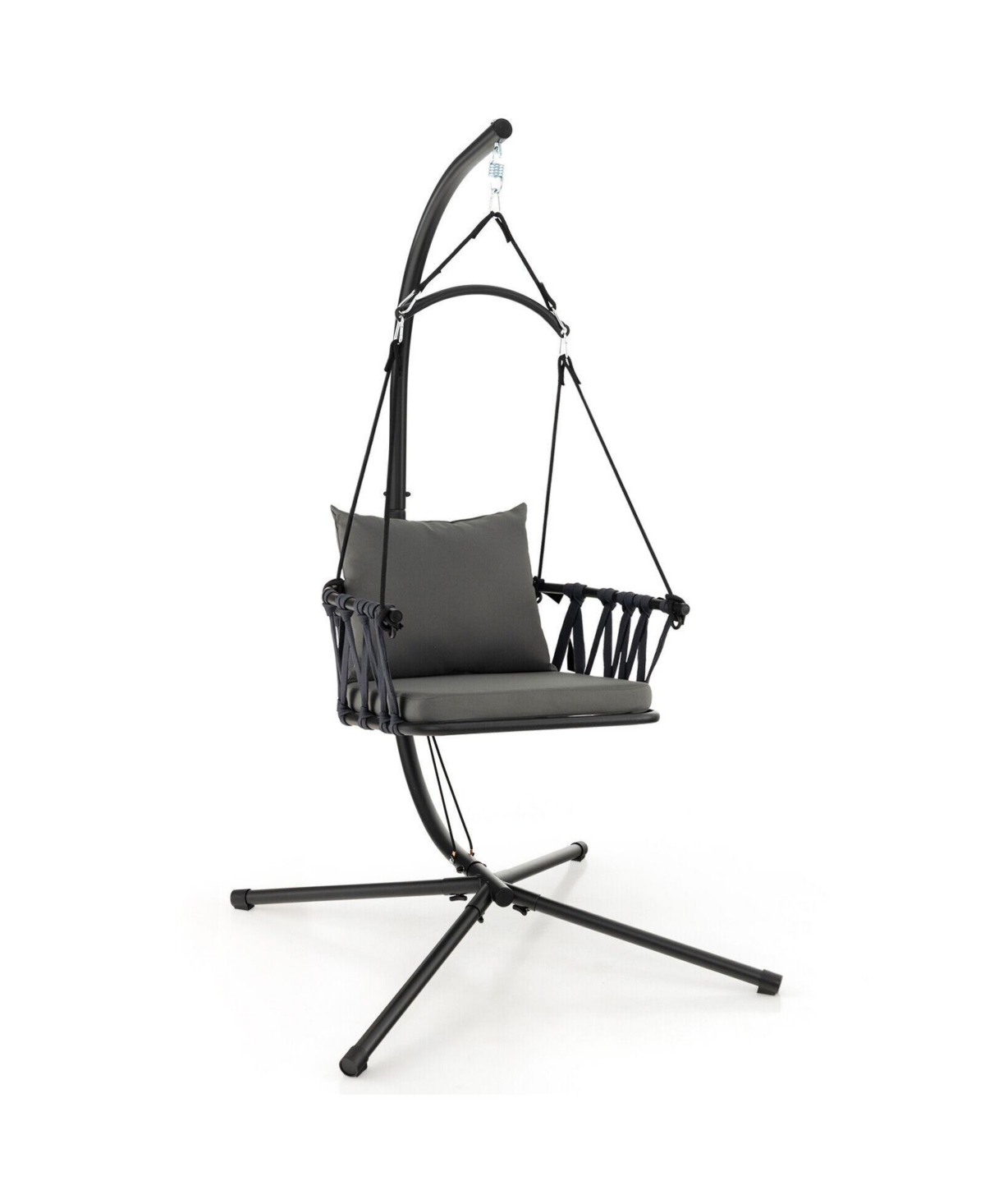 Click here for Hanging Swing Chair with Stand - Grey prices