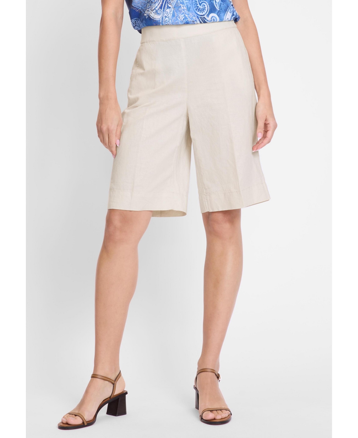 Click here for Olsen Womens Mona Fit Straight Cotton Linen Short... prices
