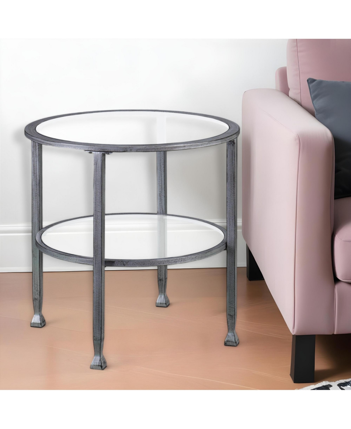 Click here for 24" Silver And Clear Glass And Distressed Iro... prices