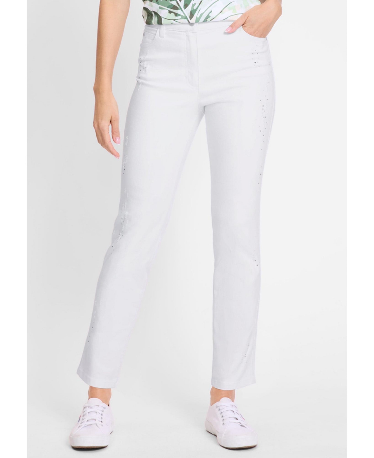 Click here for Olsen Womens Lisa Fit Straight Embellished Jean -... prices