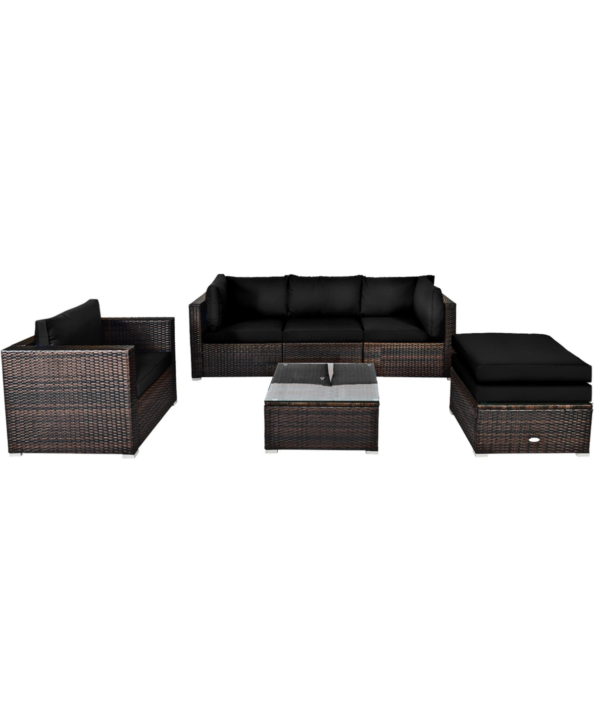 Click here for Gymax 6PCS Patio Conversation Set Rattan Sectional... prices