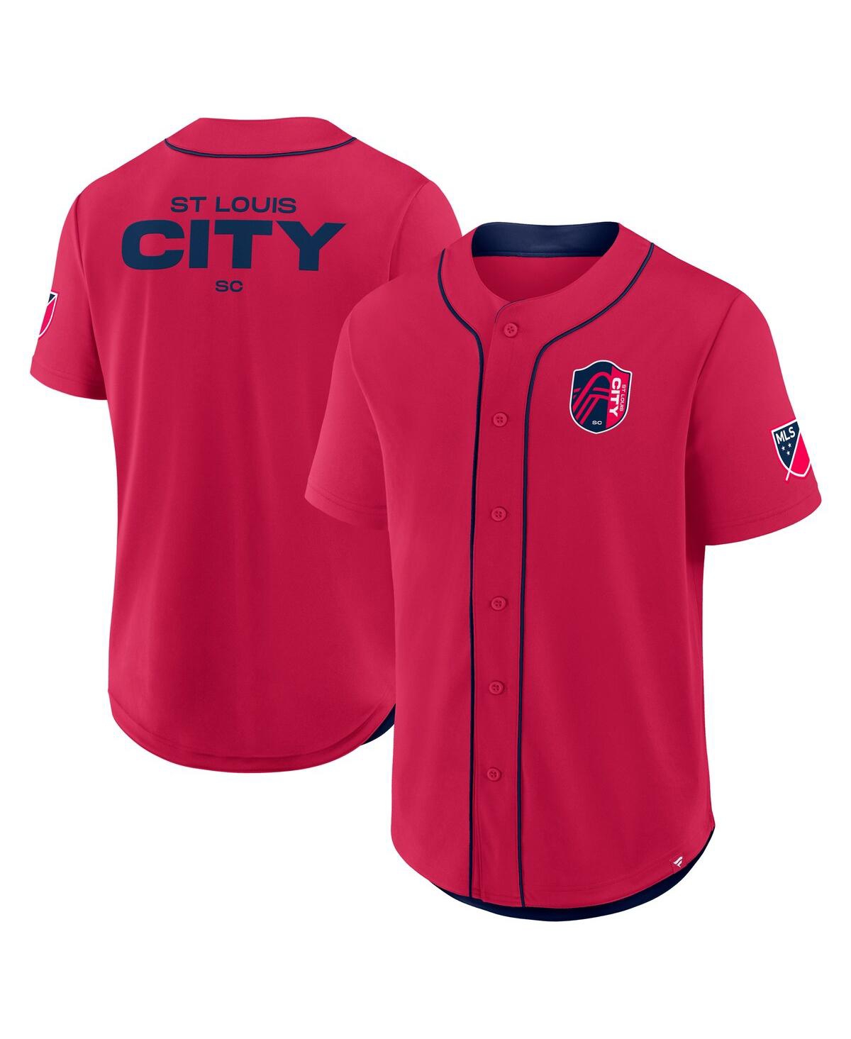 Click here for Fanatics Mens Red St. Louis City Sc Injury Time Ba... prices