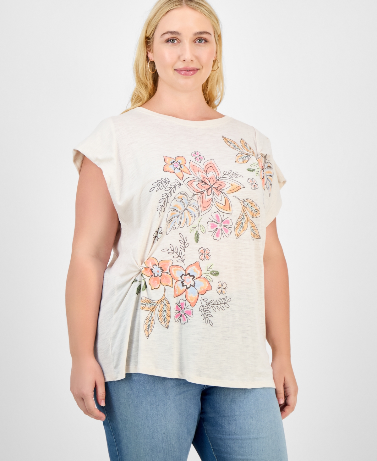 Click here for Democracy Trendy Plus Origami Embroidered Cap-Slee... prices
