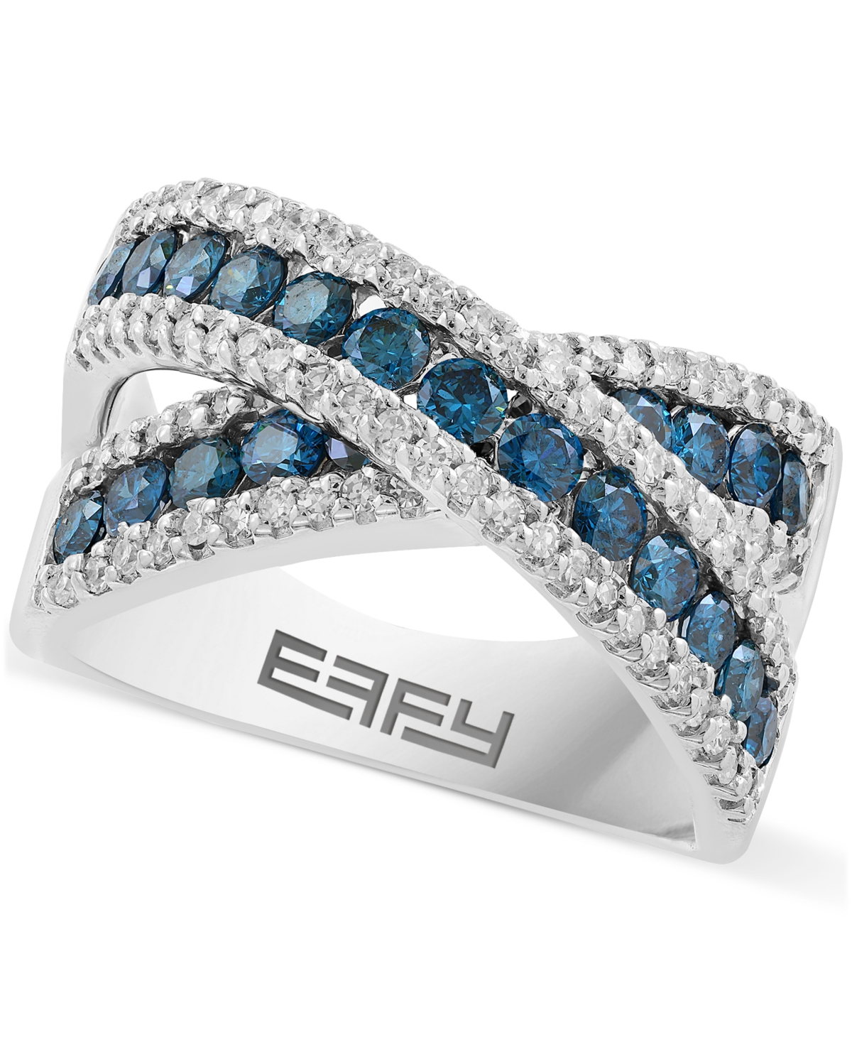 Click here for Effy Blue & White Diamond Crossover Statement Ring... prices