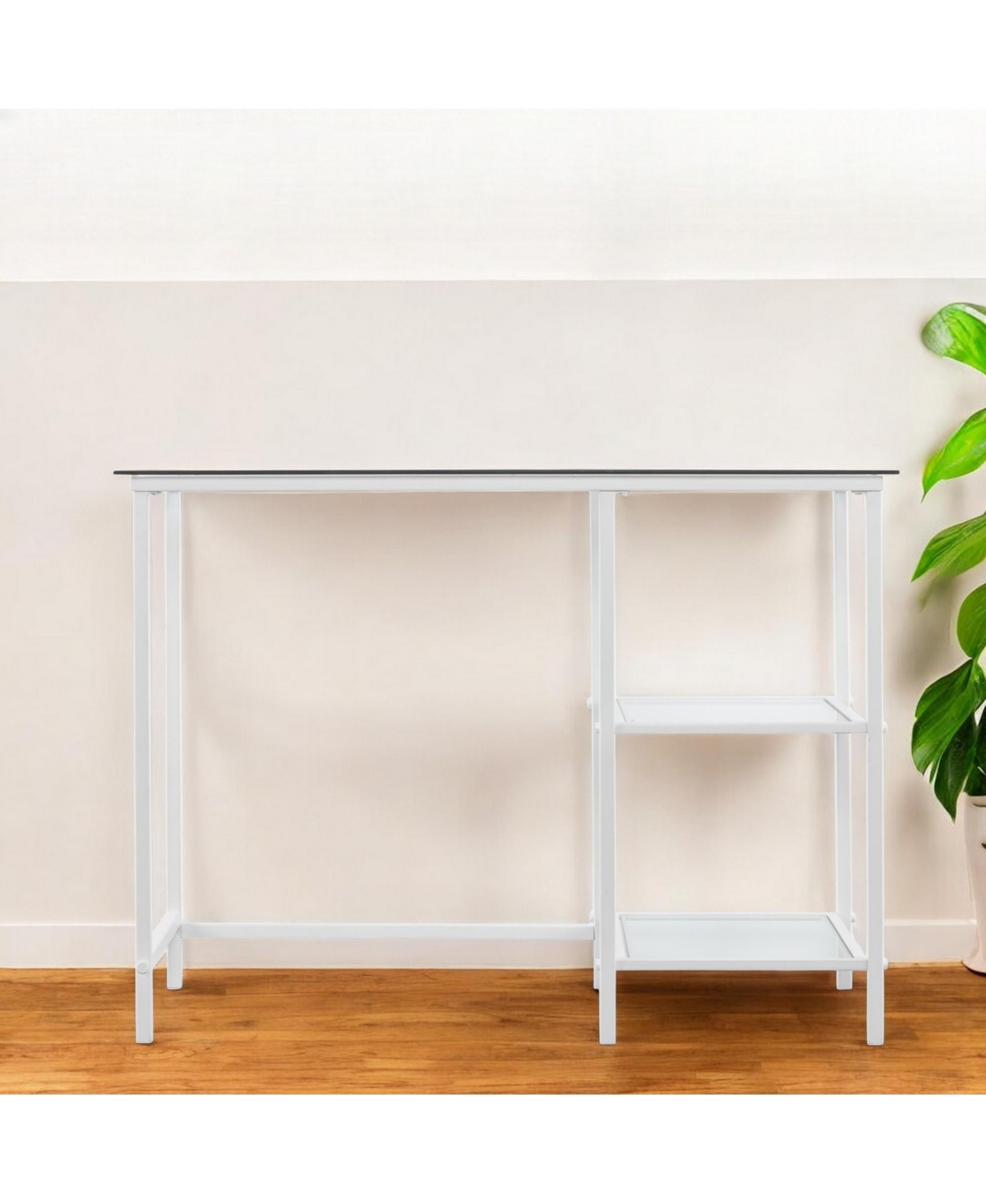 Click here for 42" Clear and White Glass Writing Desk - Mult... prices