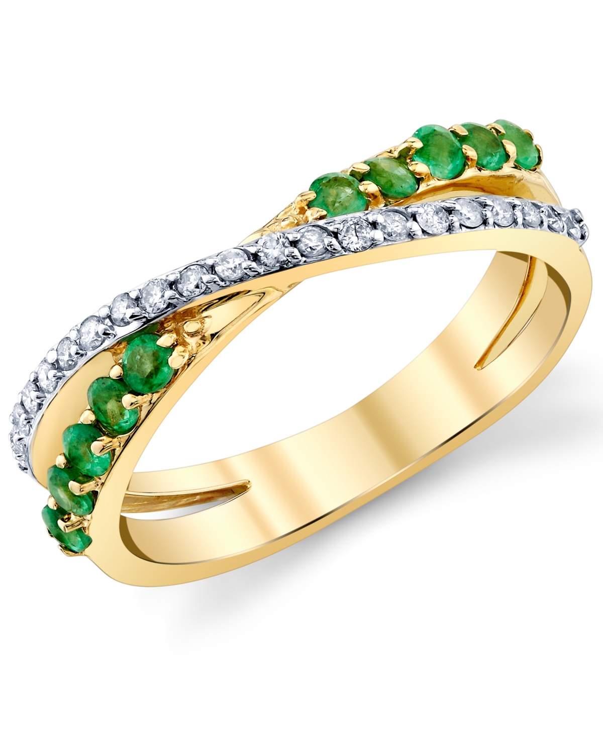 Click here for Emerald (3/8 ct. t.w.) & Diamond (1/6 ct. t.w.) Cr... prices