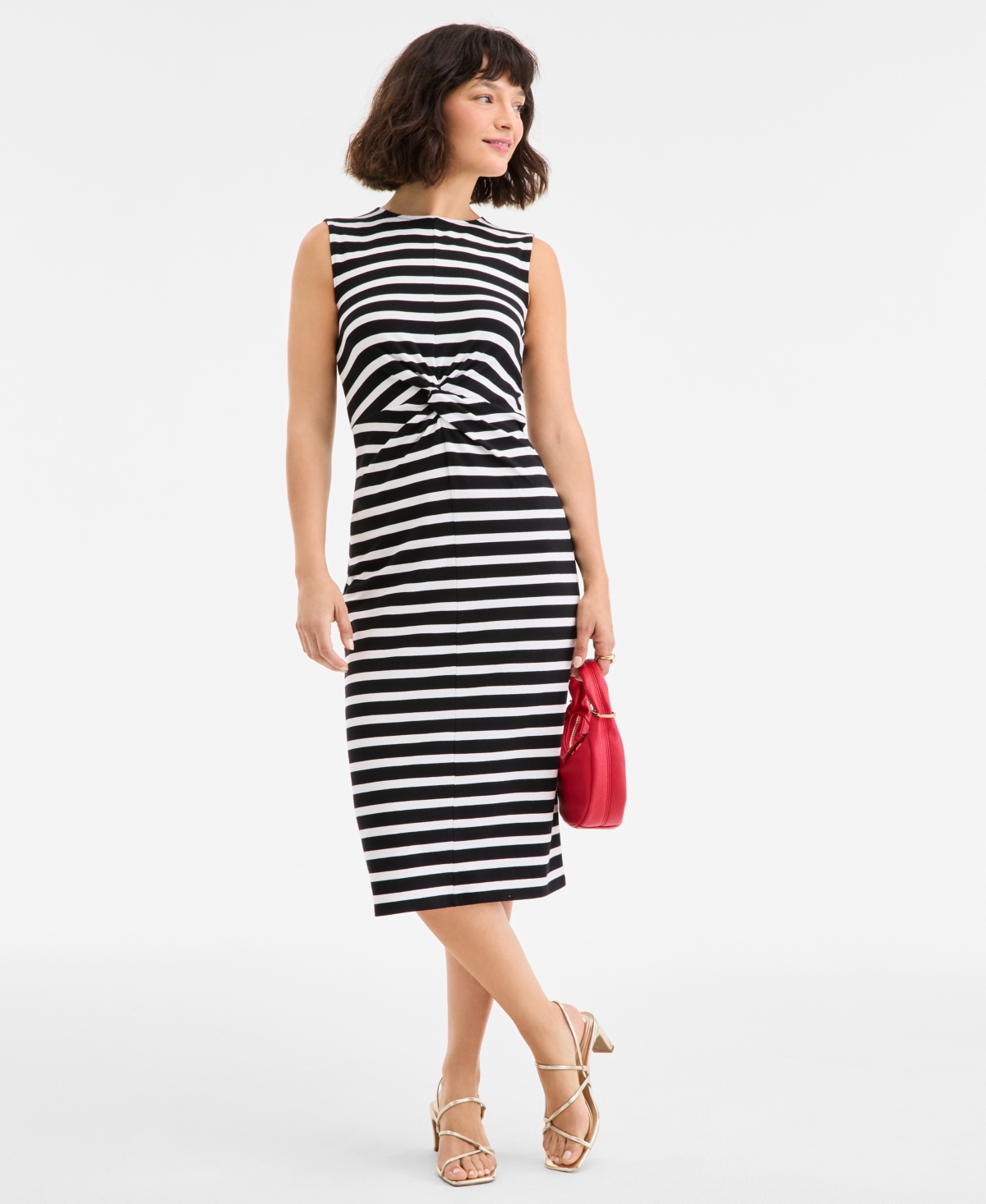Click here for On 34th Womens Knot-Front Knit Midi Dress  Exclusi... prices