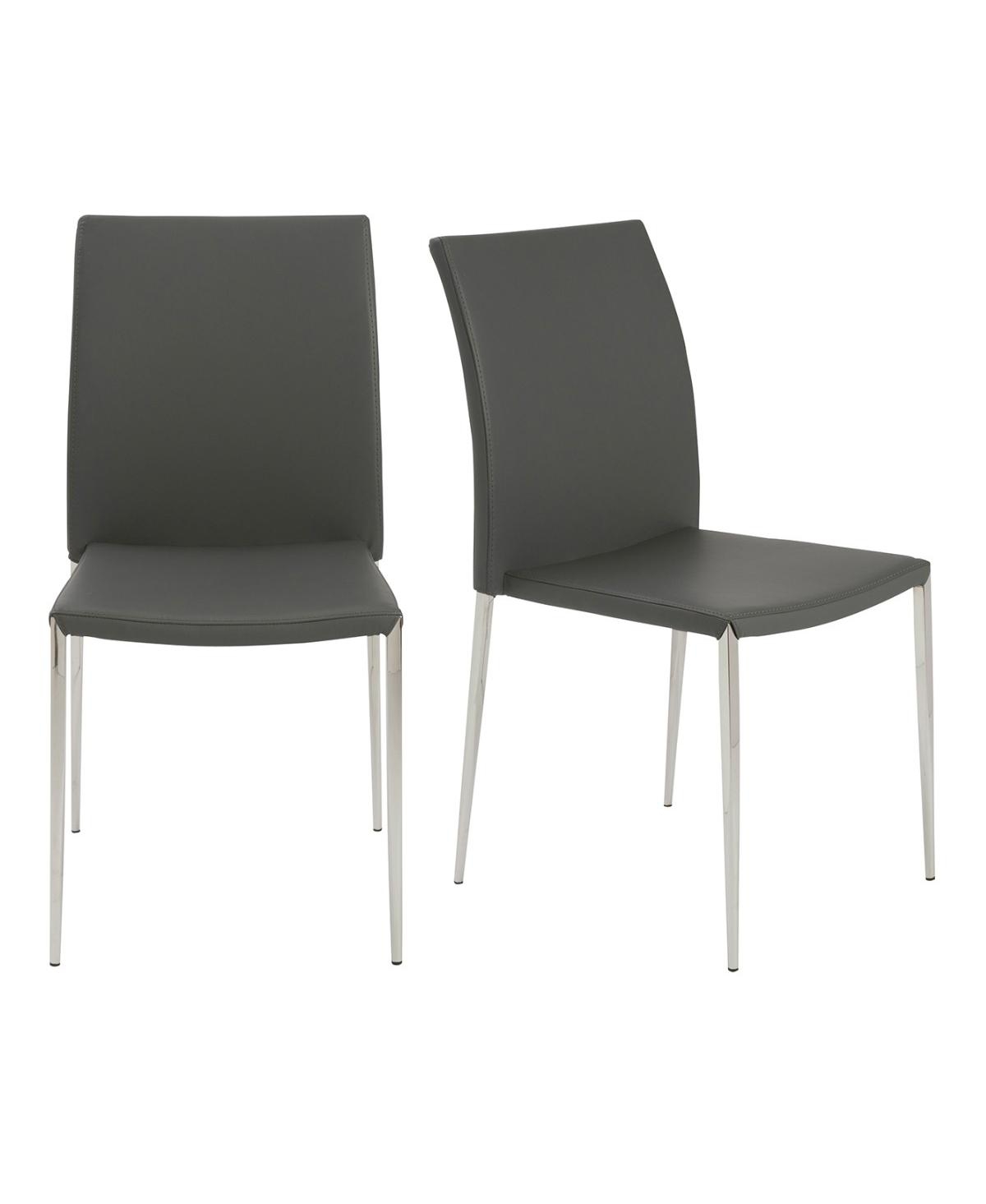 Click here for Set of 2 Faux Leather Steel Stacking Chairs for Di... prices