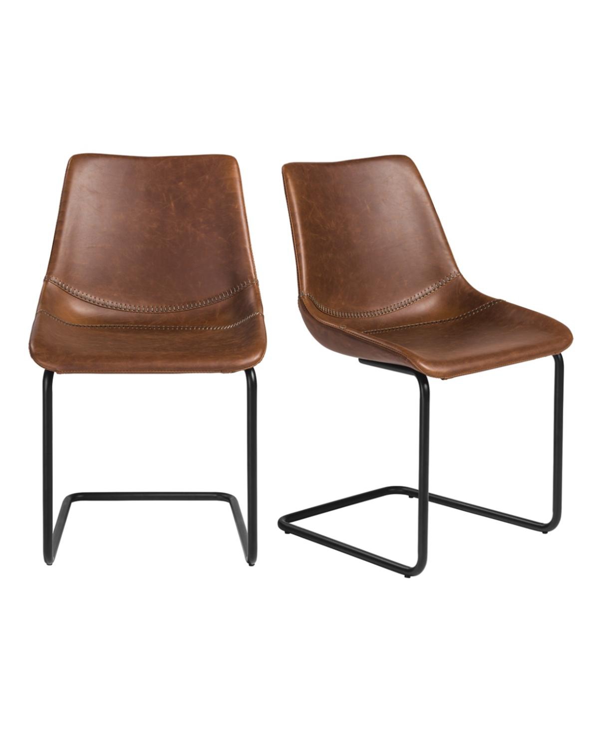 Click here for Set of 2 Faux Leather Cantilever Chairs for Dining... prices