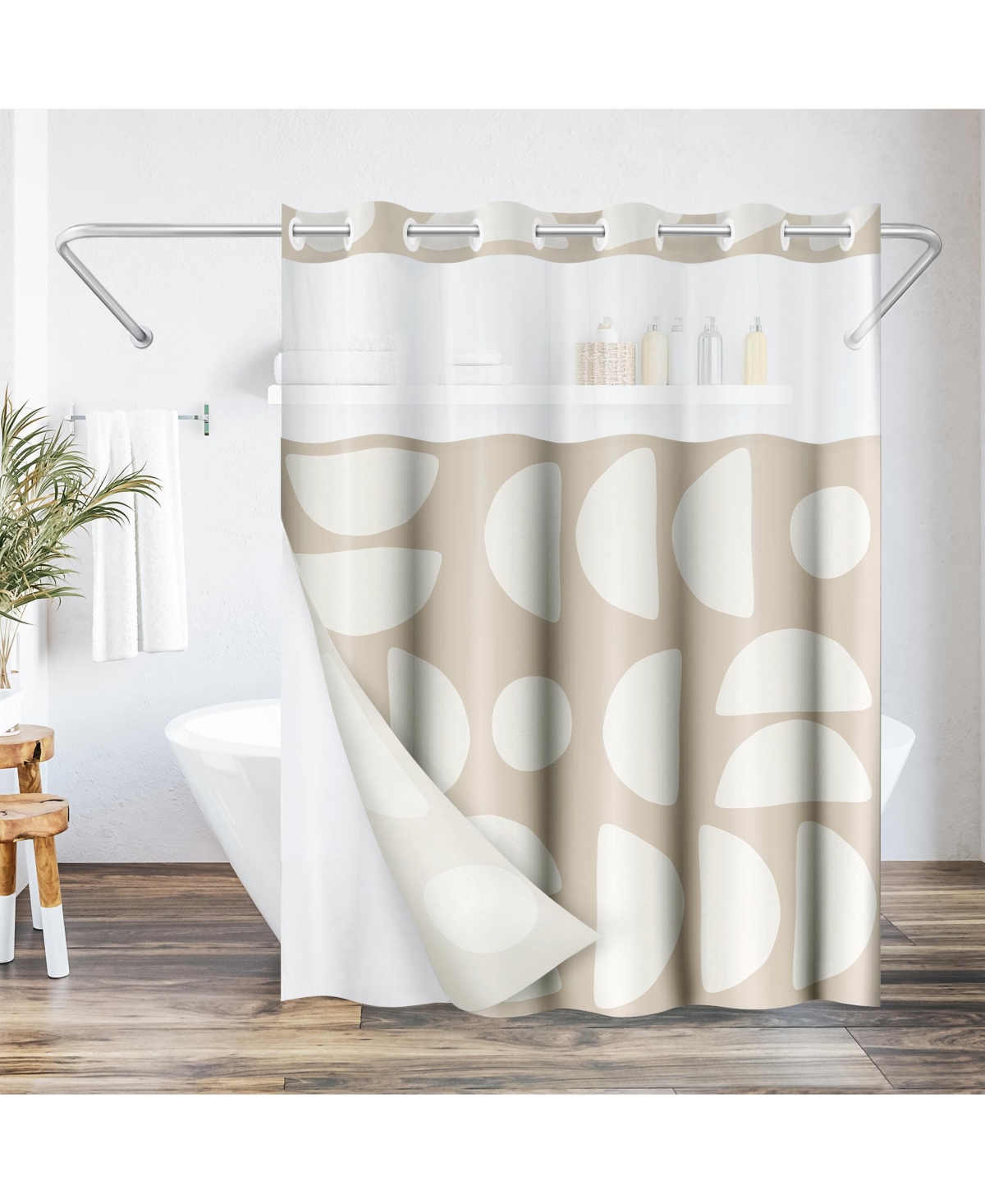 Click here for Americanflat 72x75 Hookless Shower Curtain - Abstr... prices