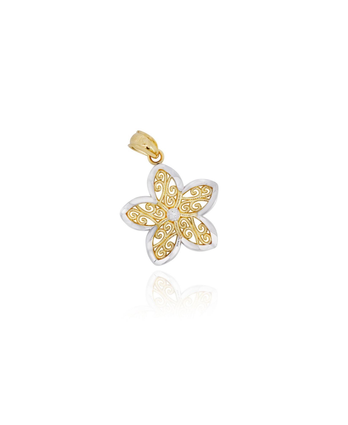 Click here for The Lovery Two Tone Gold Lace Flower Charm 14K Gol... prices