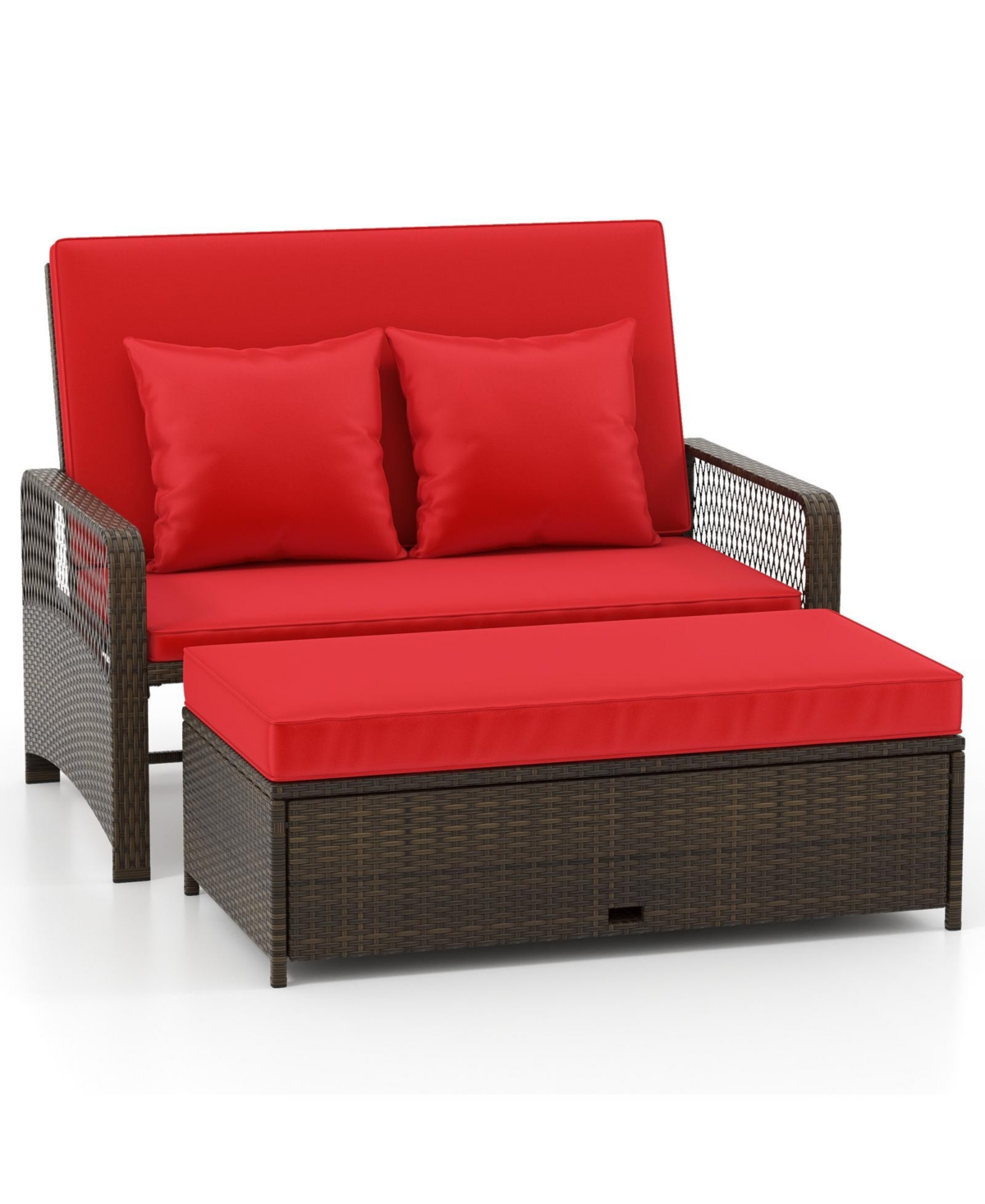 Click here for Patio Adjustable Wicker Daybed with 4-Level Backre... prices