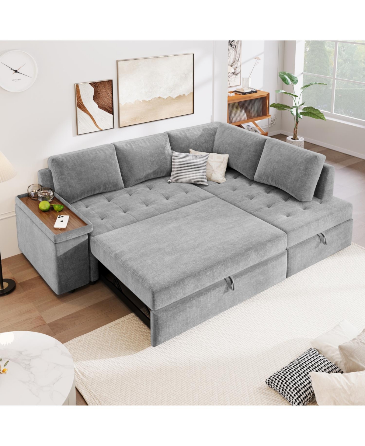 Click here for Streamdale Mirod 91.5" L-Shaped Sleeper Sofa... prices