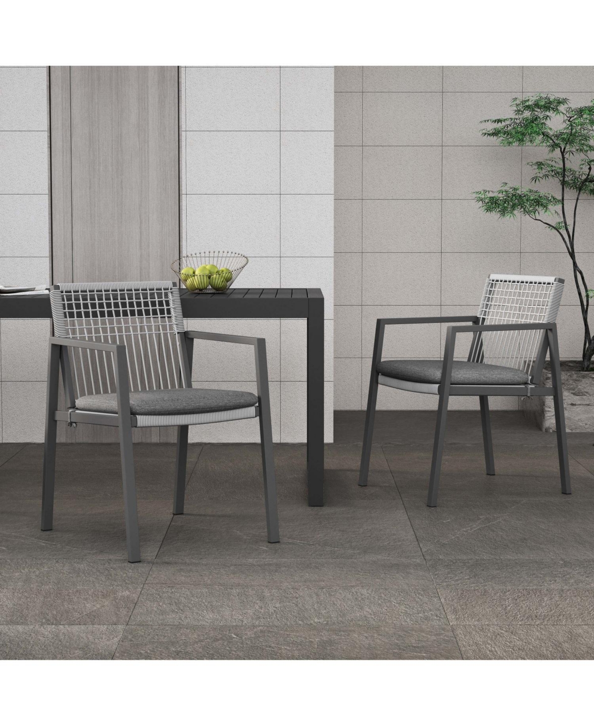 Click here for Streamdale Outdoor Aluminum + Rope Dining Chair Se... prices