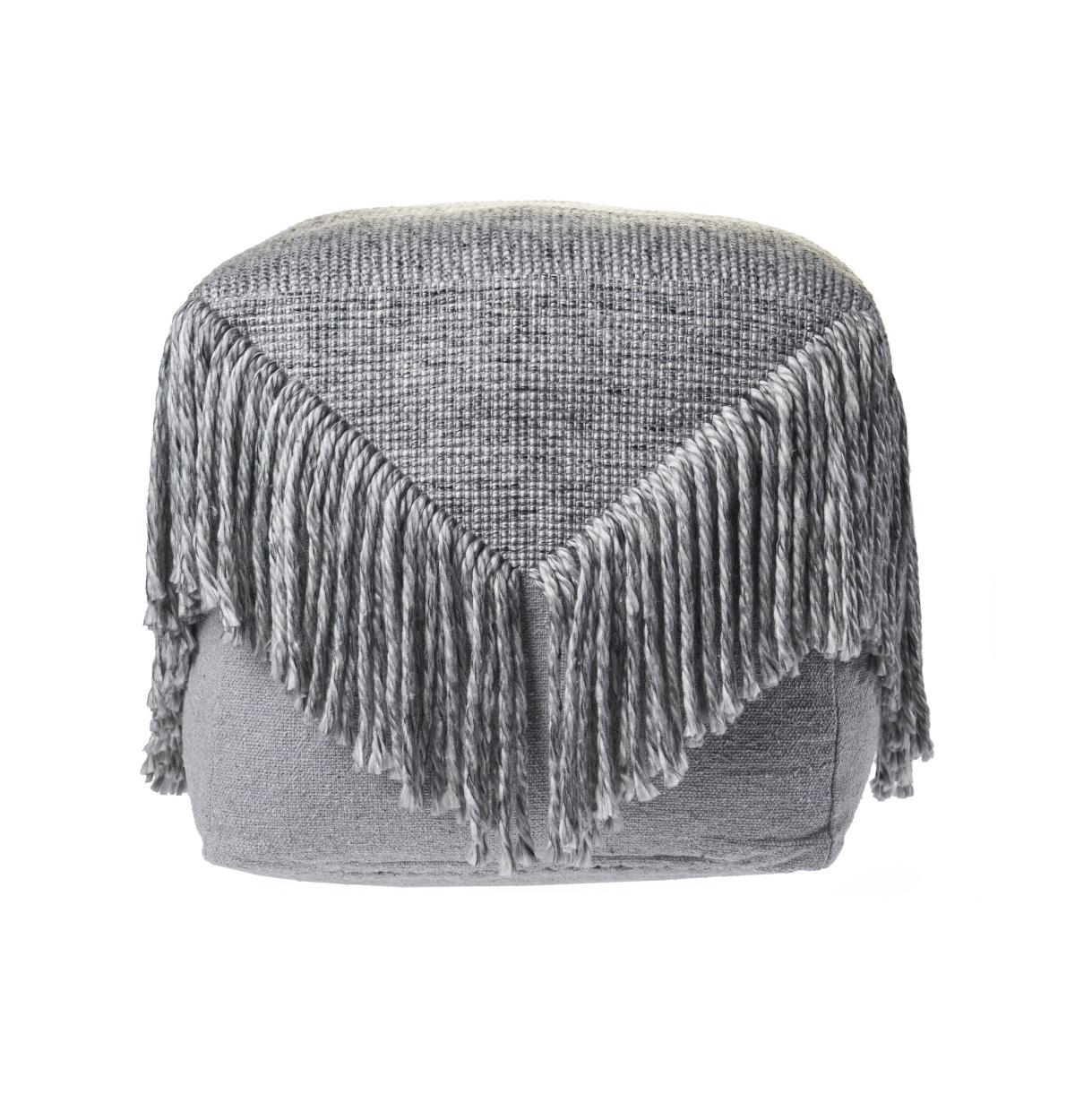 Click here for 18" Grey Wool Ottoman - Multi prices