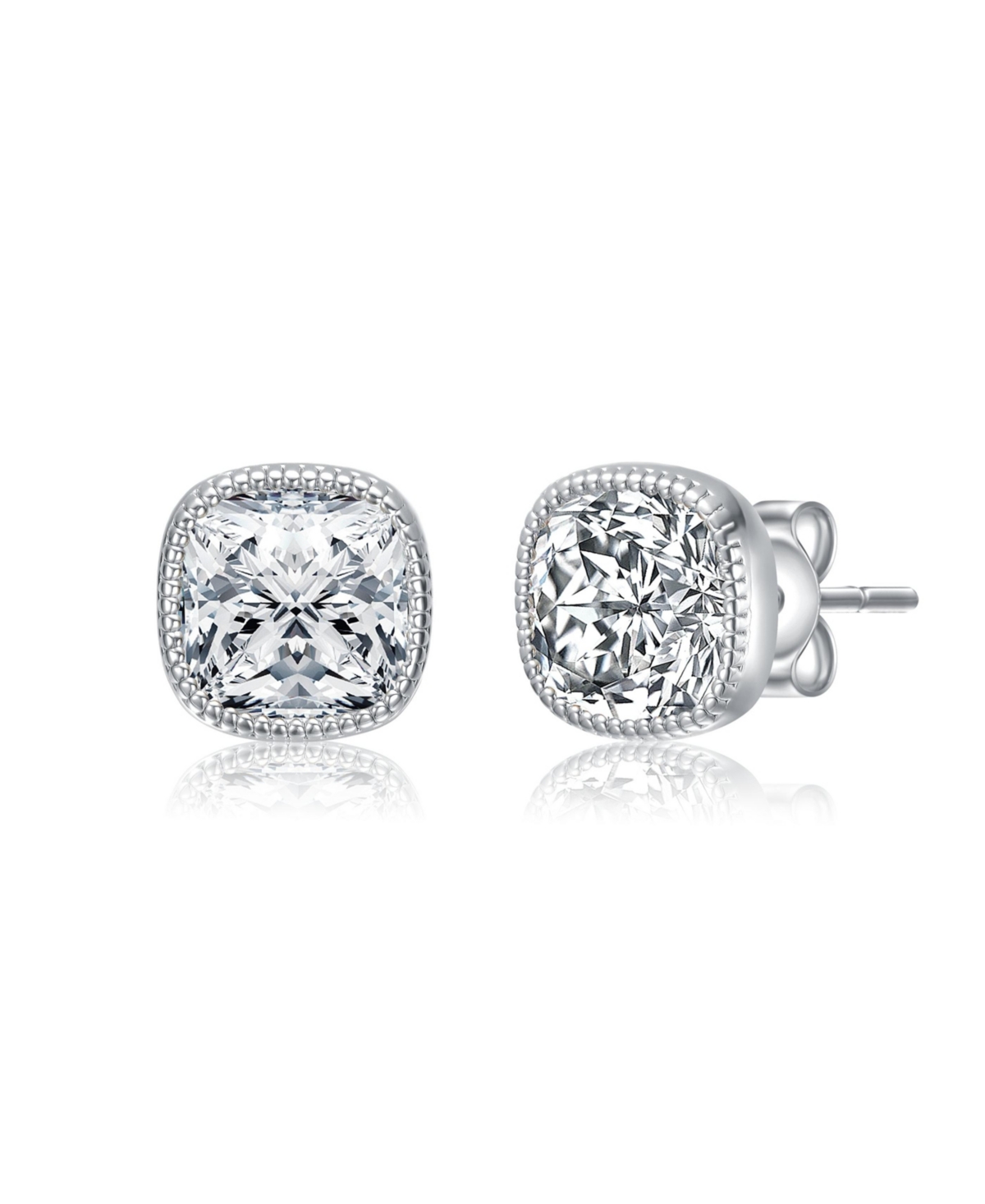 Click here for Square Bezel Set Clear Cubic Zirconia Stud Earring... prices