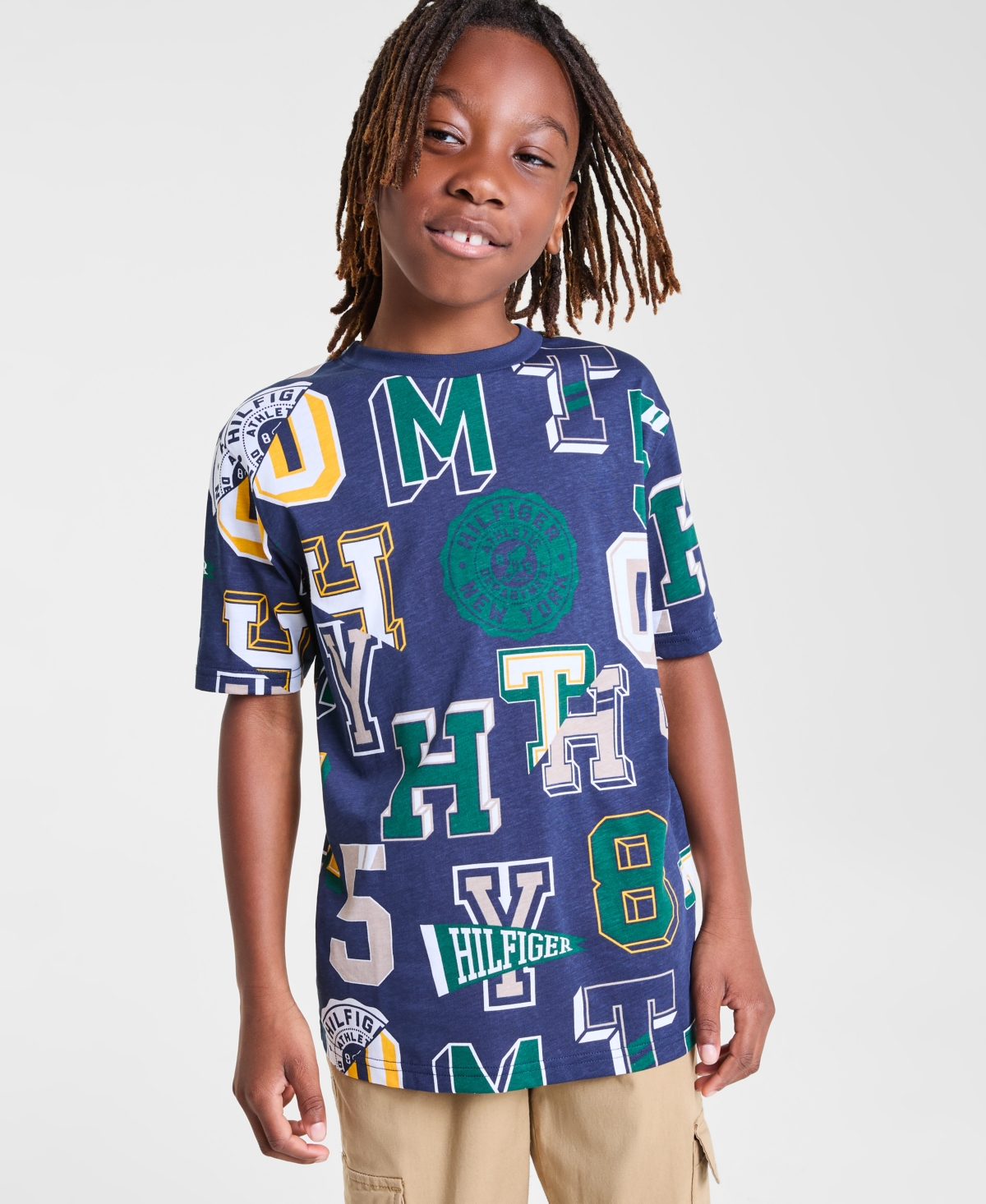 Click here for Tommy Hilfiger Big Boys Collegiate Spots Short Sle... prices