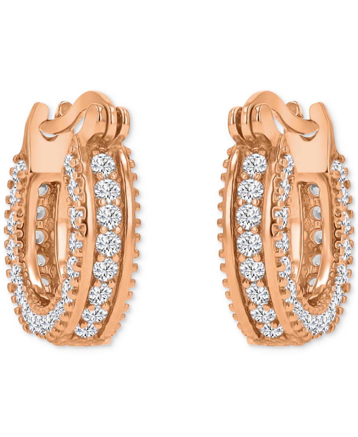 Click here for Cubic Zirconia Huggie Hoop Earrings in Sterling Si... prices