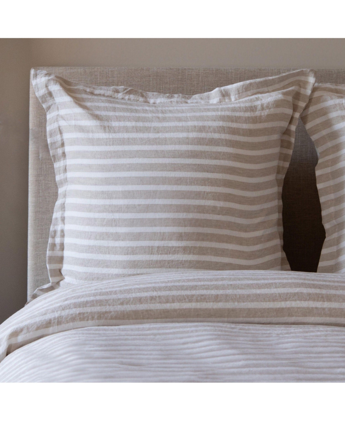 Click here for Flanged French Linen Euro Pillow - Putty  cream st... prices