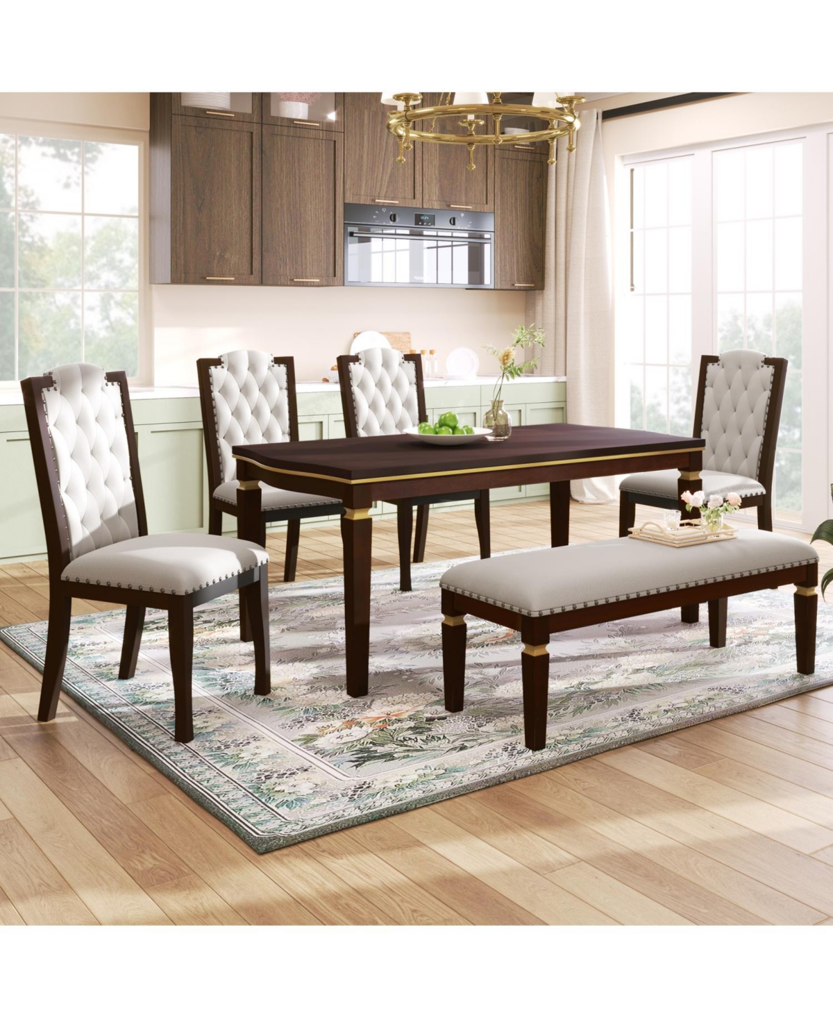 Click here for Streamdale 6-Piece Dining Set Table  4 Chairs  Ben... prices