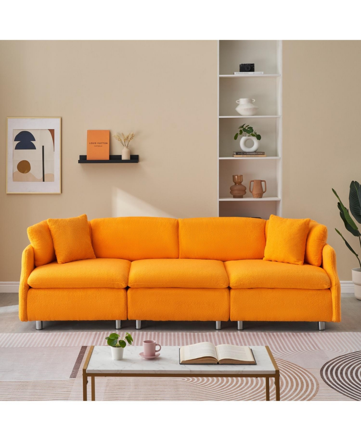 Click here for Streamdale Modern Grey Velvet 3-Seat Sofa with Cus... prices