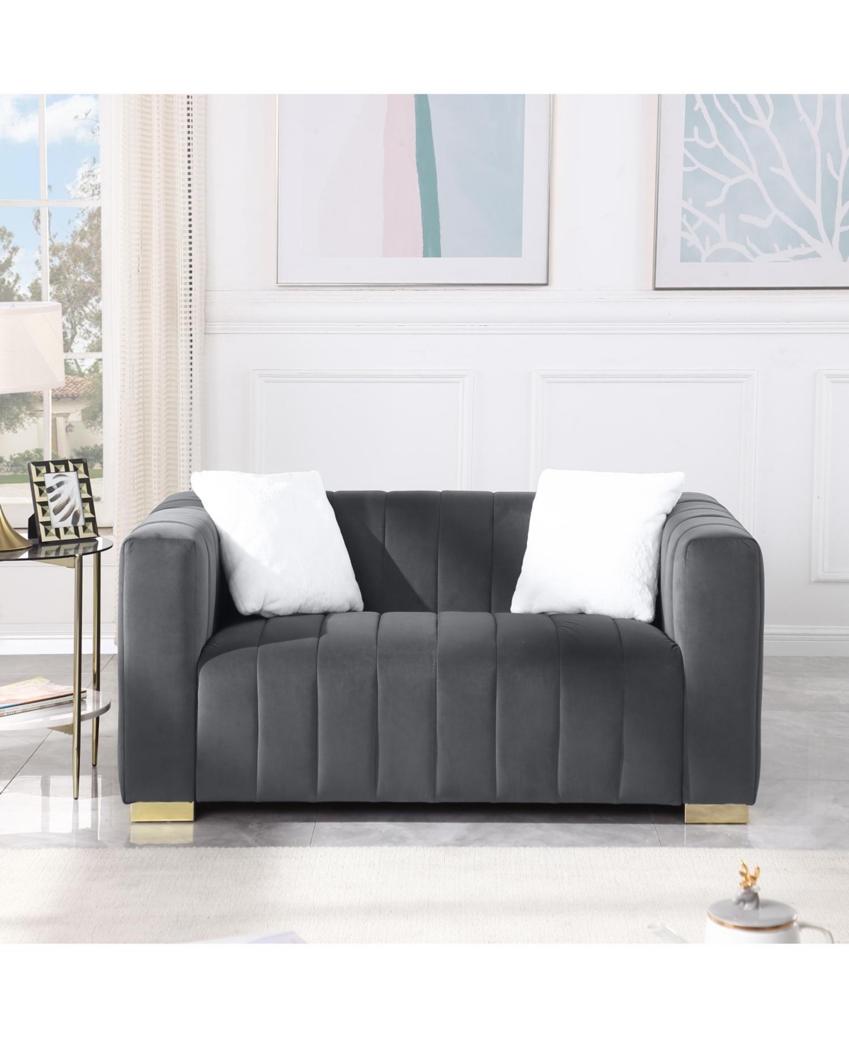 Click here for Streamdale Gray Chesterfield Sofa - Grey prices