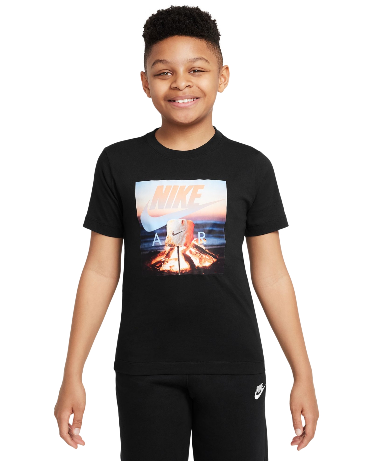 Click here for Nike Big Boys Sportswear Air Logo Graphic Cotton T... prices