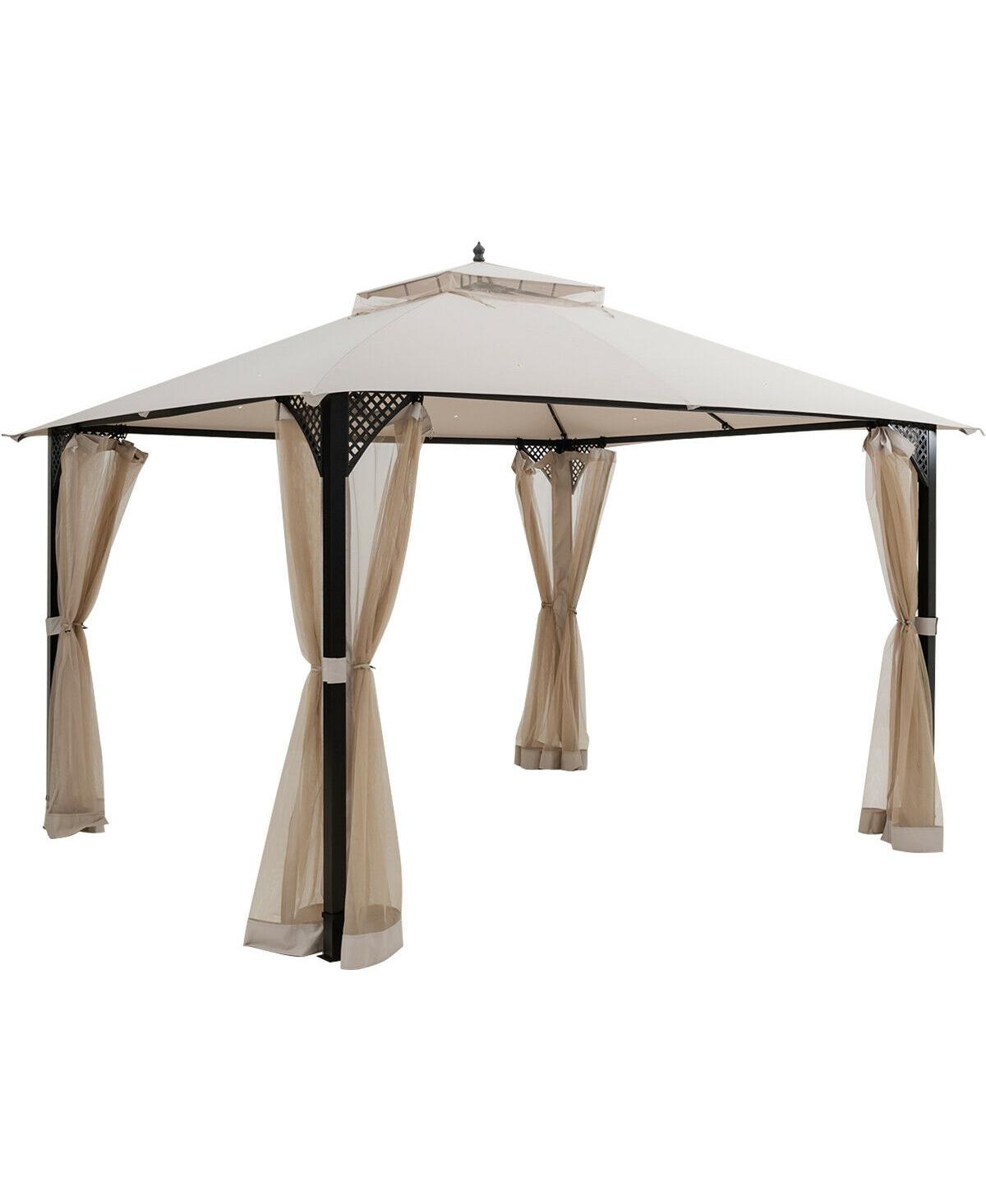 Click here for 12 x 10 Feet Outdoor Double Top Patio Gazebo with... prices