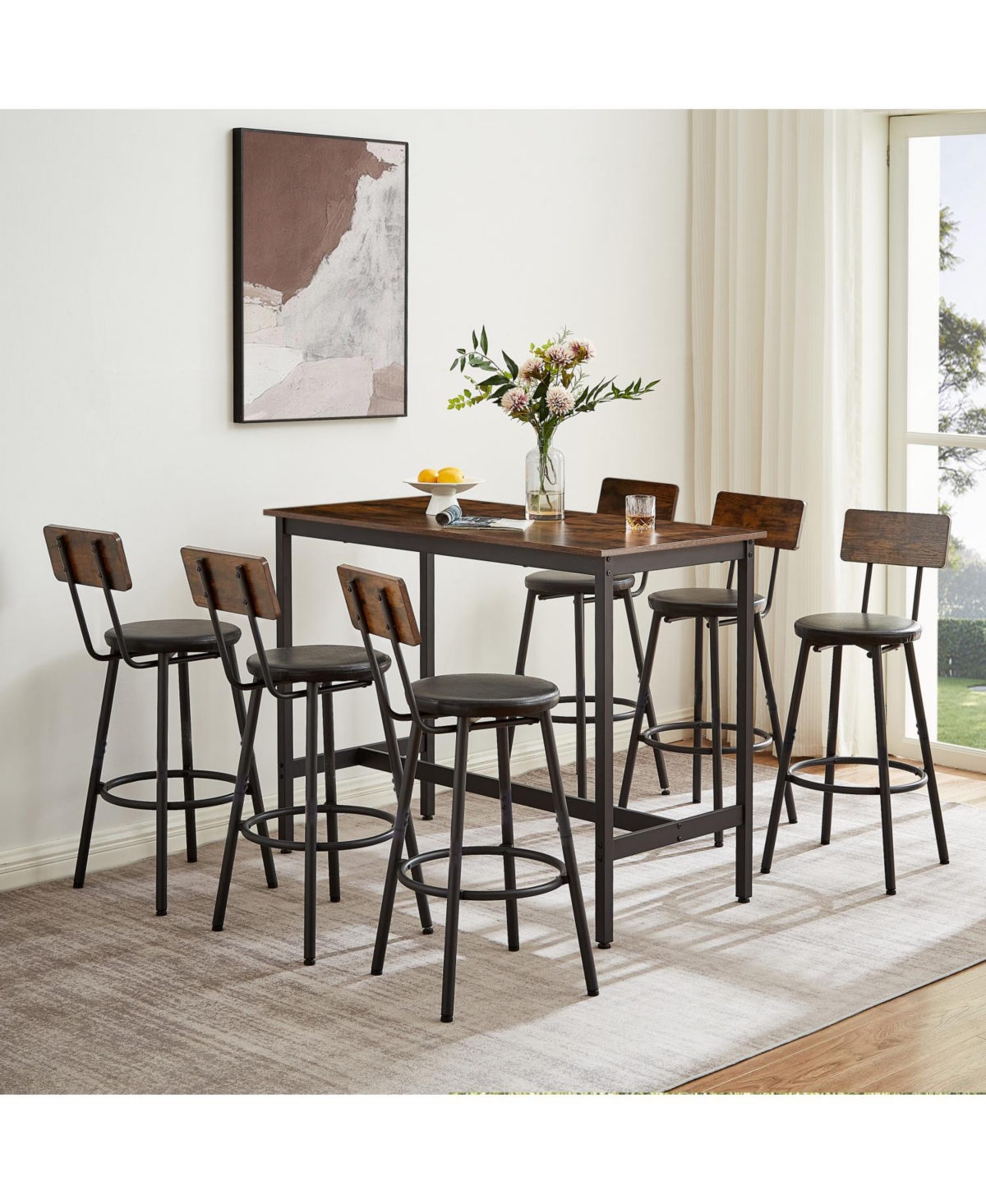 Click here for Streamdale Furniture 7-Piece Industrial Pub Table... prices