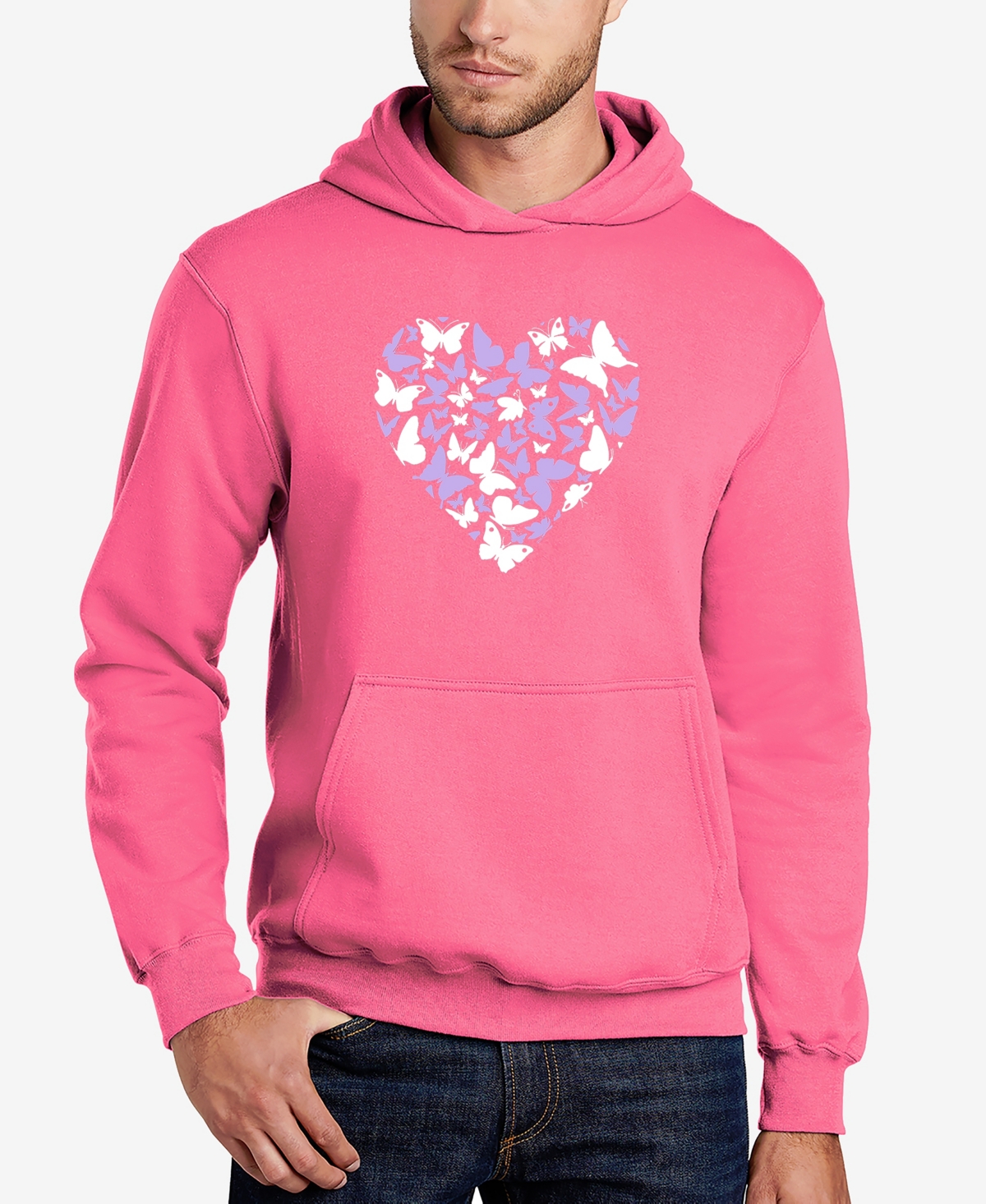 Click here for La Pop Art Mens Butterfly Heart Word Art Hooded Sw... prices