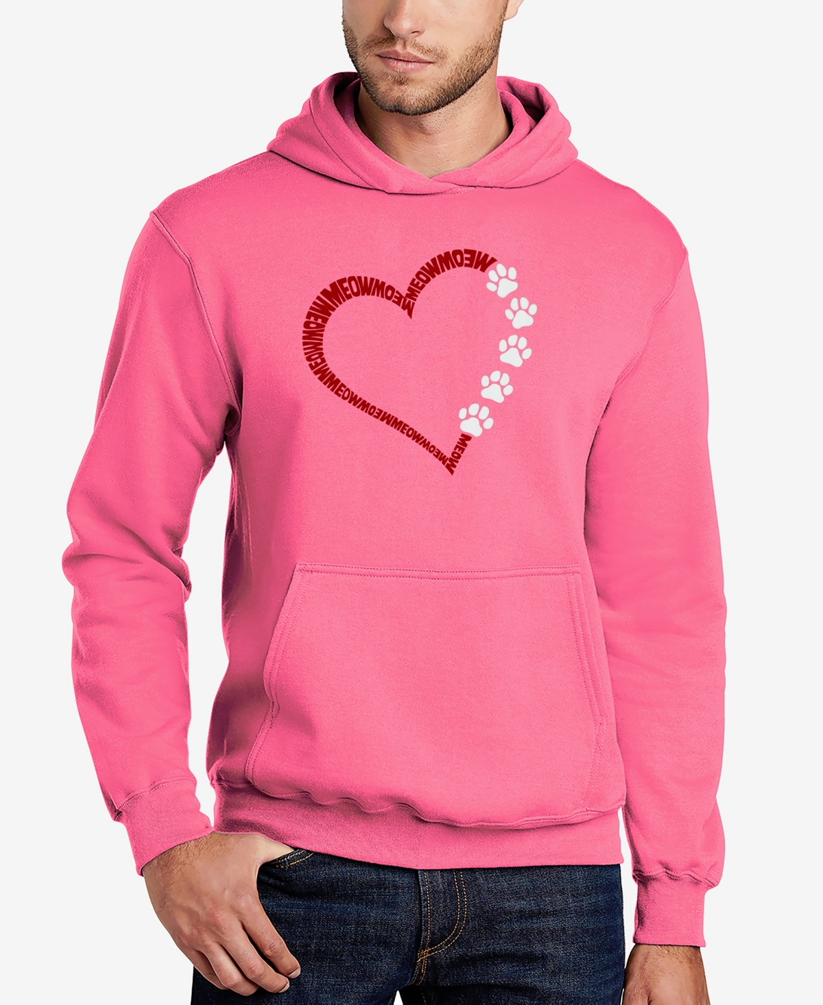 Click here for La Pop Art Mens Meow Heart Word Art Hooded Sweatsh... prices