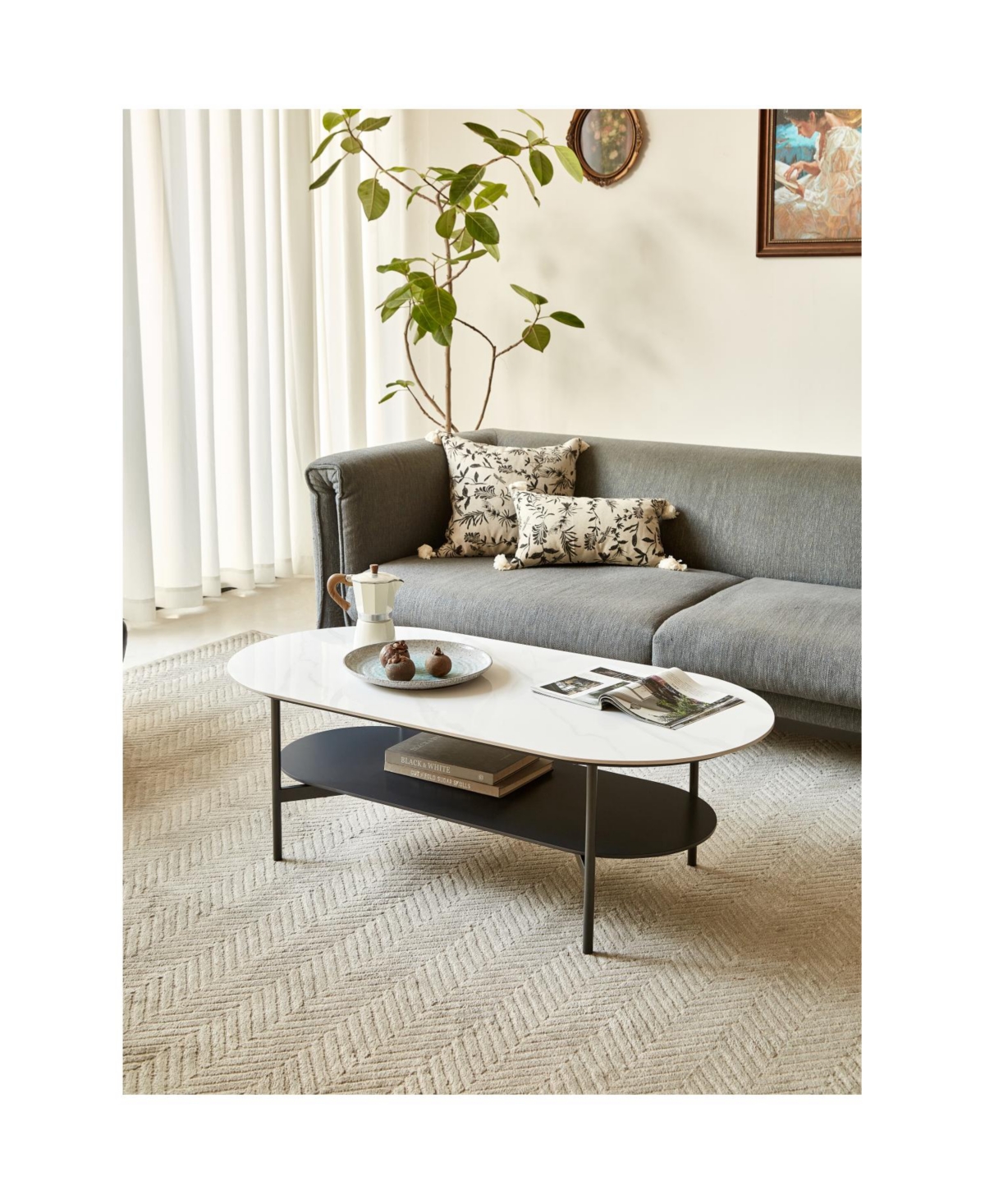 Click here for Streamdale Double Layer Ceramic Coffee Table - Bla... prices