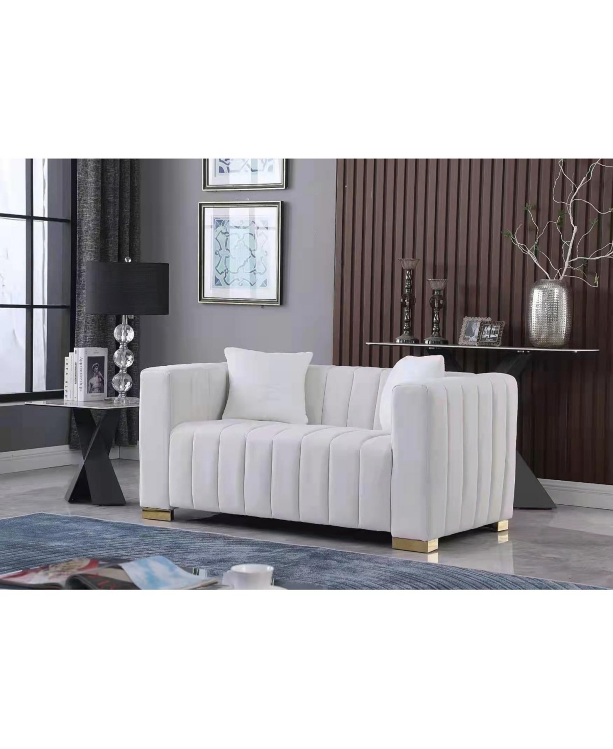 Click here for Streamdale White Chesterfield Sofa - White prices