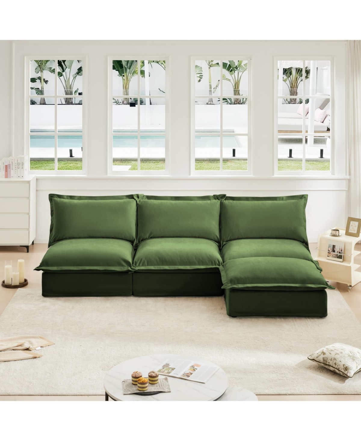 Click here for Modern Modular Sectional with Ottoman  Armless  Re... prices