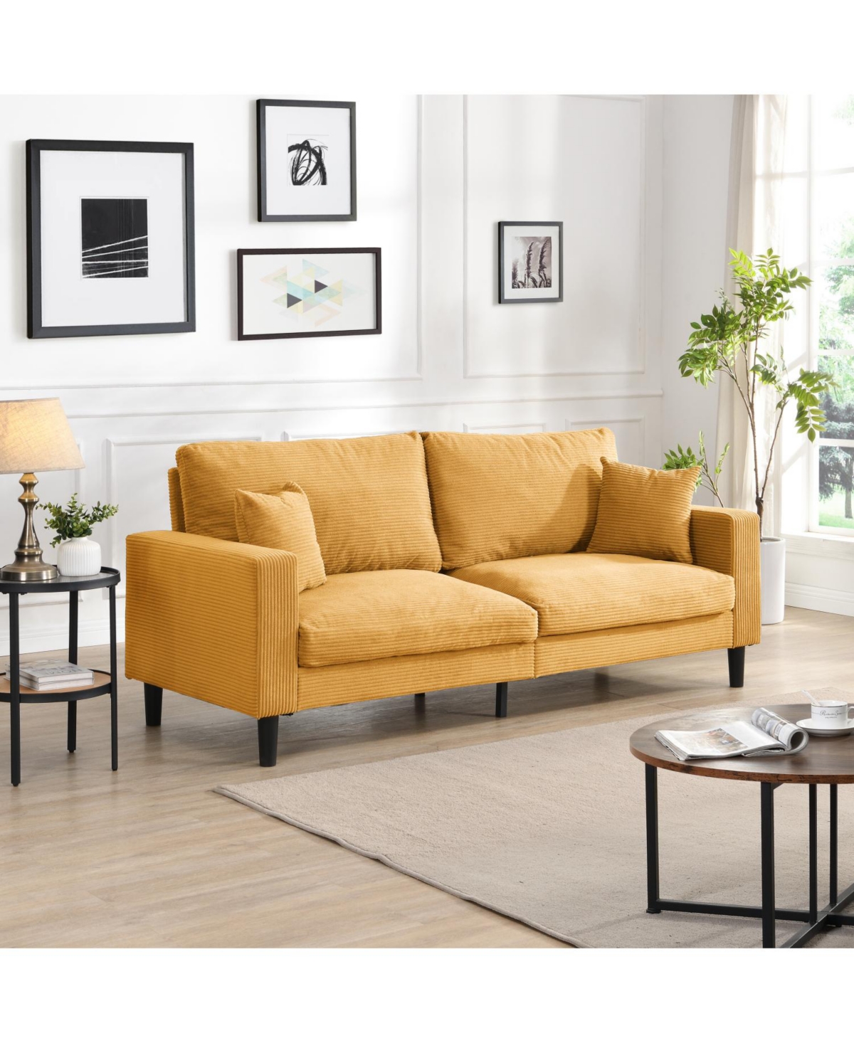 Click here for 74" Modern Sofa with High Resilience  Wooden... prices