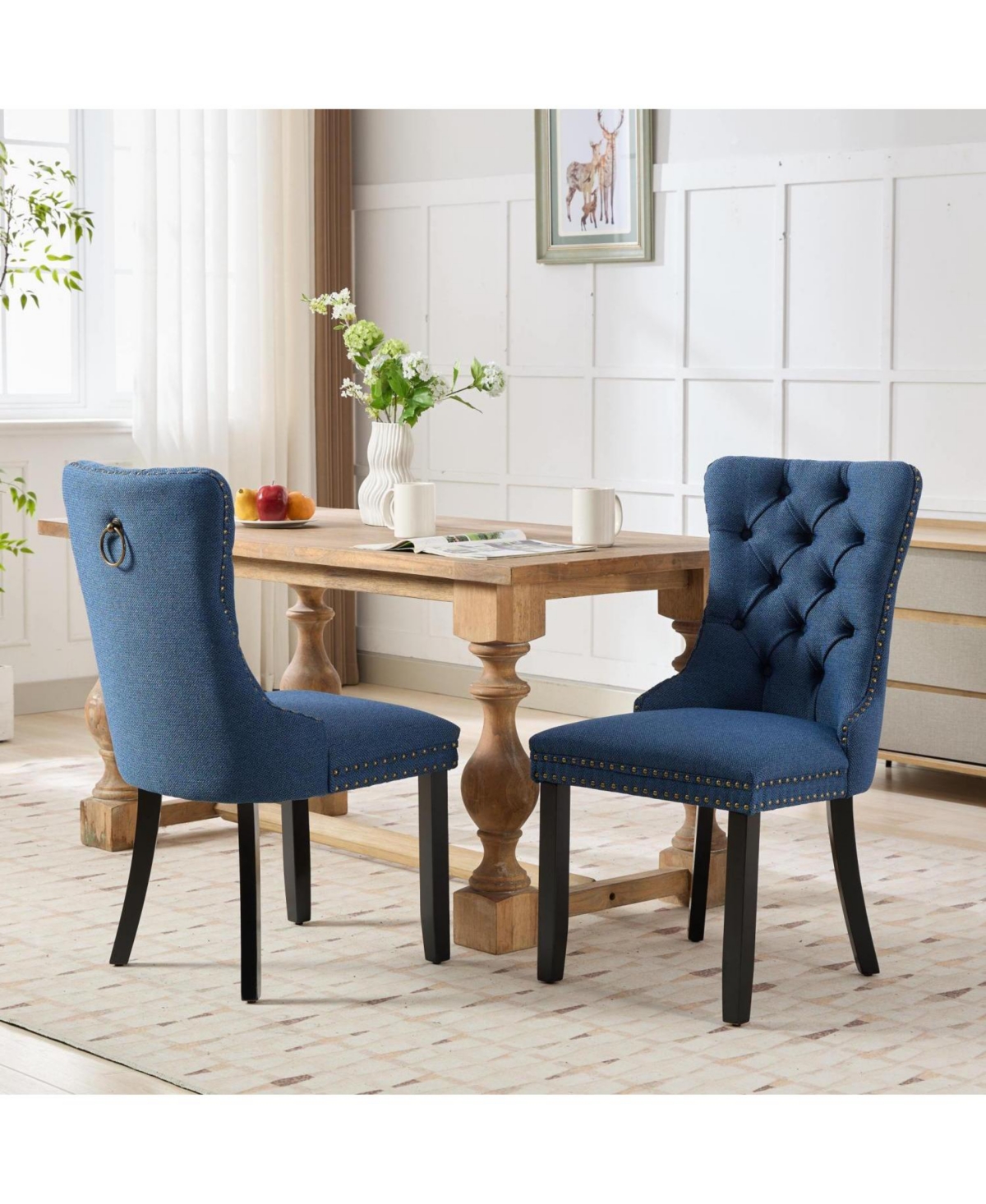 Click here for Streamdale Nikki Tufted Upholstered Linen Dining C... prices