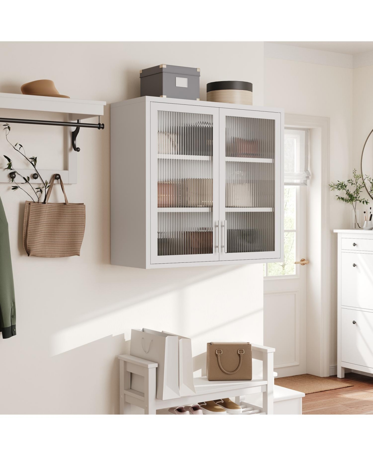 Click here for Streamdale Retro Wall Cabinet with Hazy Glass Door... prices