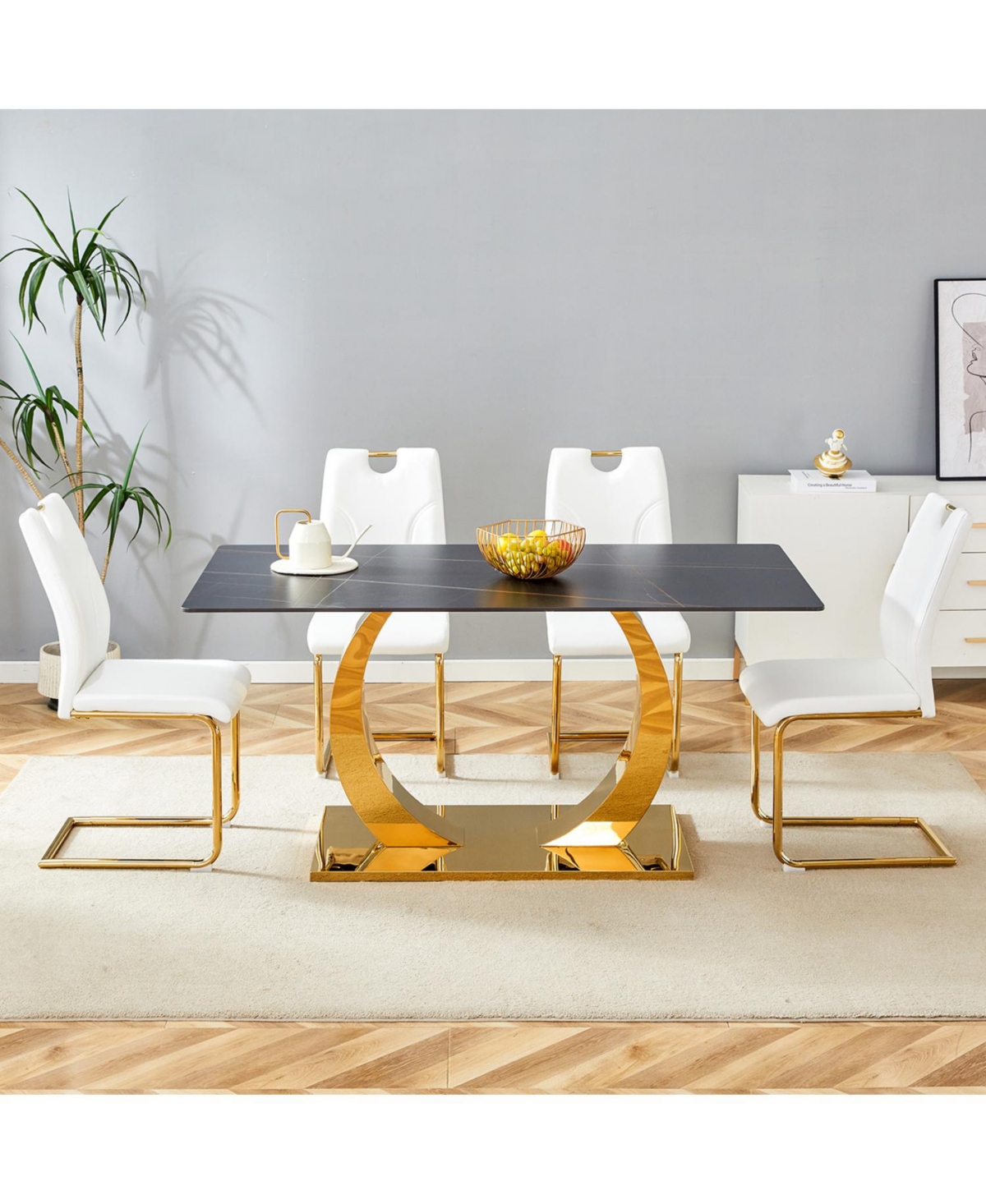 Click here for Streamdale Sintered Stone Dining Set 63" Tabl... prices