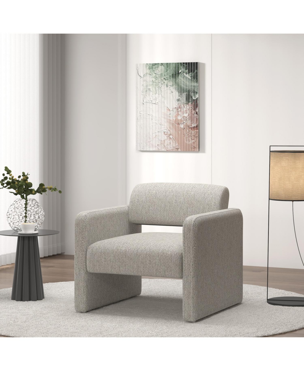 Click here for Streamdale Beige Stripe Sofa Chair with Armrests (... prices
