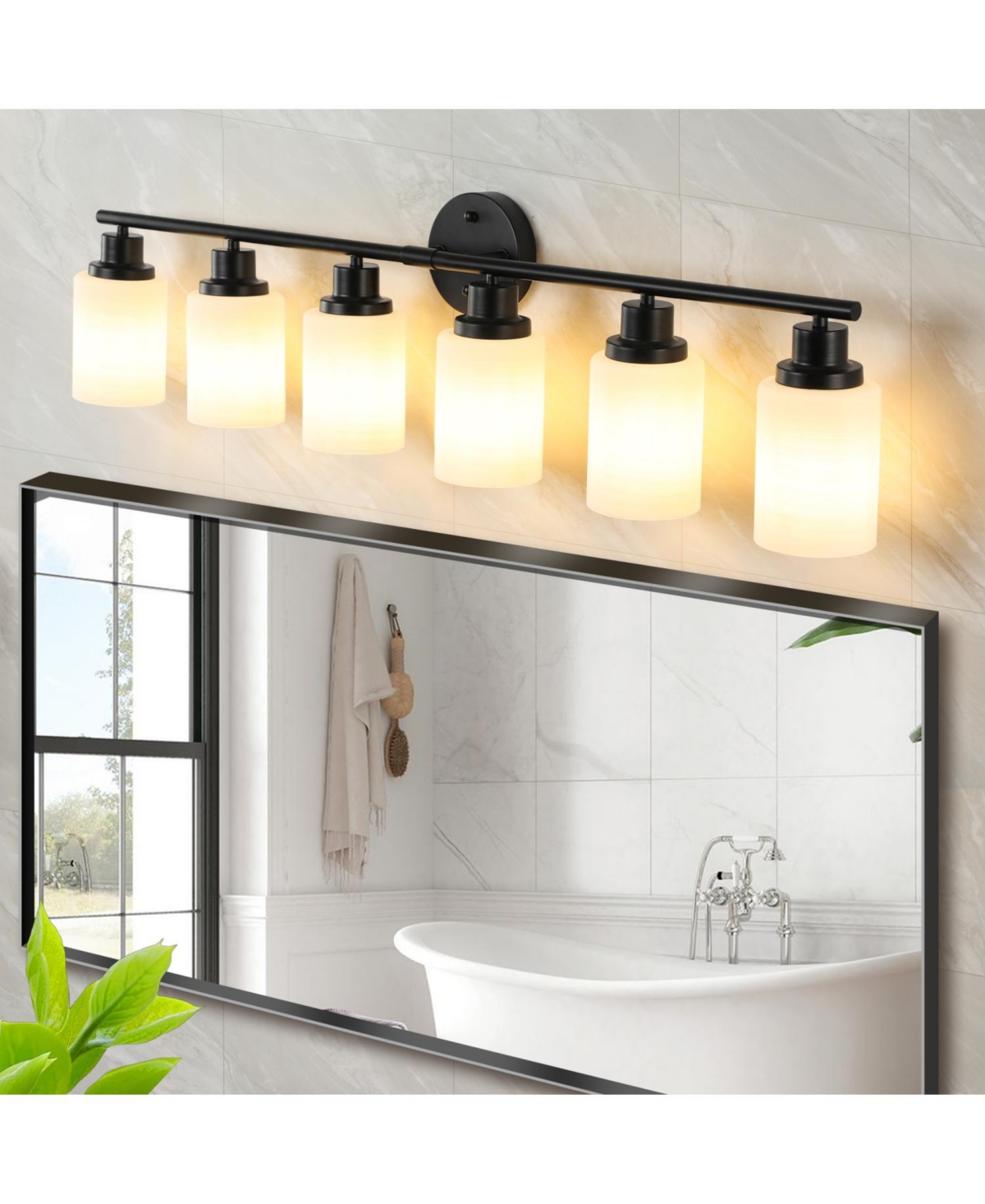 Click here for Streamdale 6-Light Vanity Mirror Light with Froste... prices