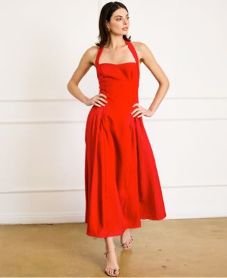 Line & Dot Women's Greta Halter Sleeveless Maxi Dress - Macy's