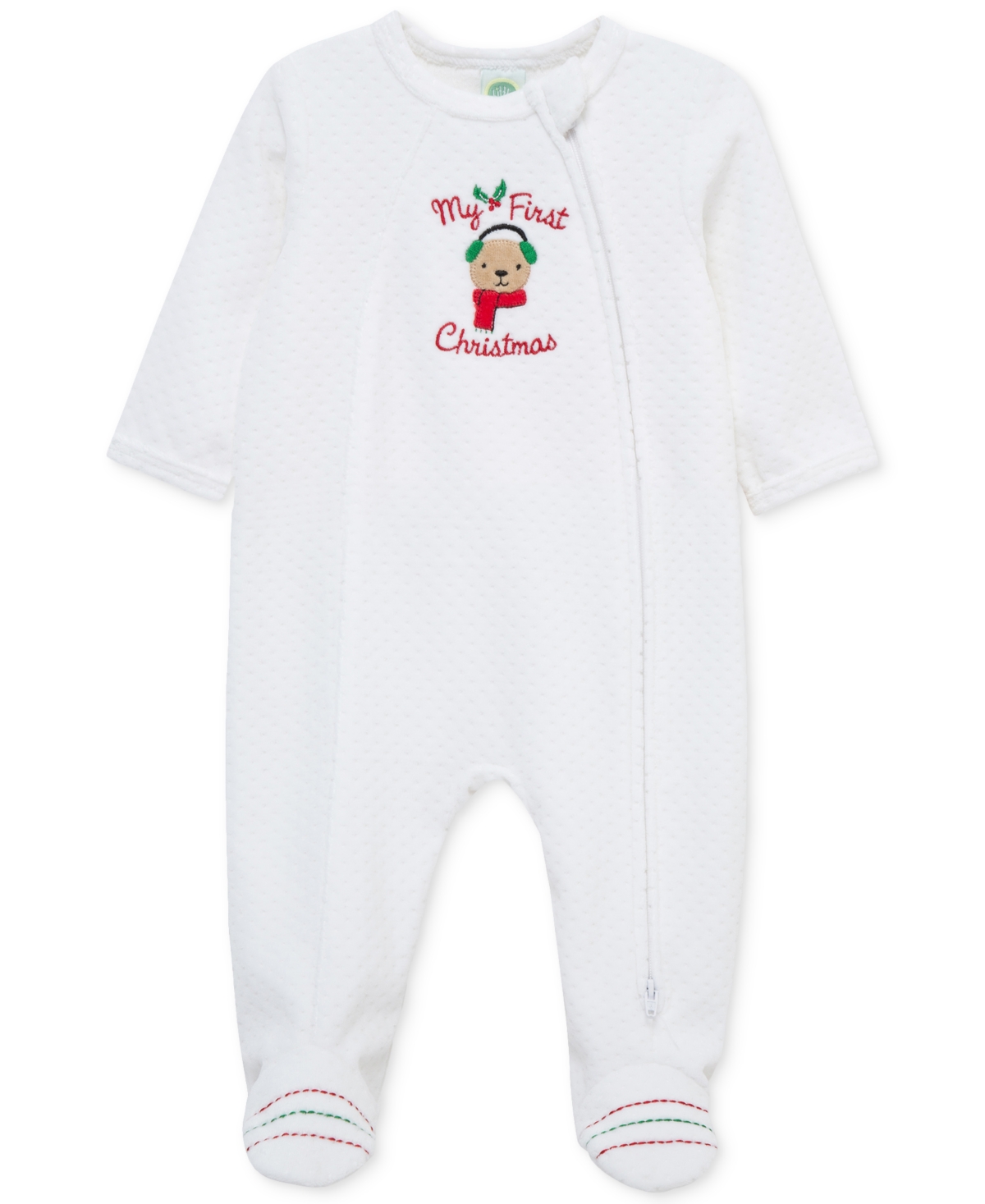 Click here for Little Me Baby Merry Bear Velour Footed Coverall -... prices