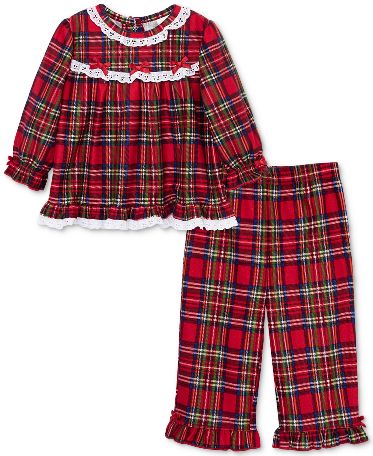 Click here for Little Me Baby Girls Plaid & Lace Top & Pants  2 P... prices